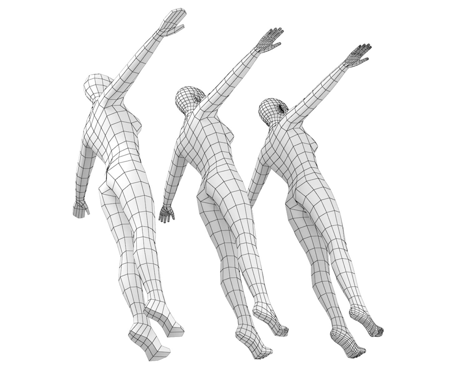 Natural Female on Toes in T-Pose Base Mesh 3D Model by Valerii-Kaliuzhnyi