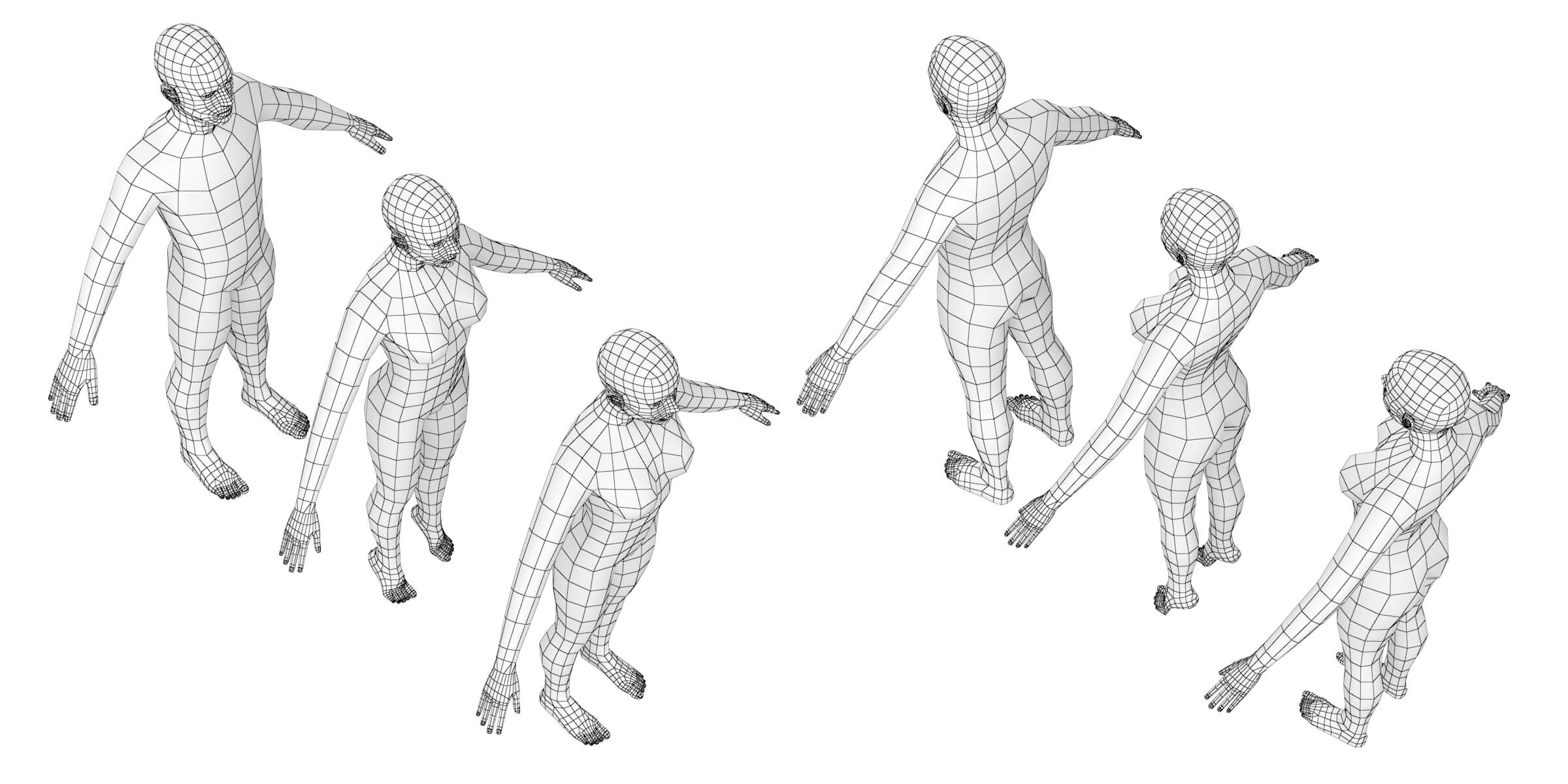 Natural Male and Female in A-Pose Base Mesh 3D Model by Valerii-Kaliuzhnyi