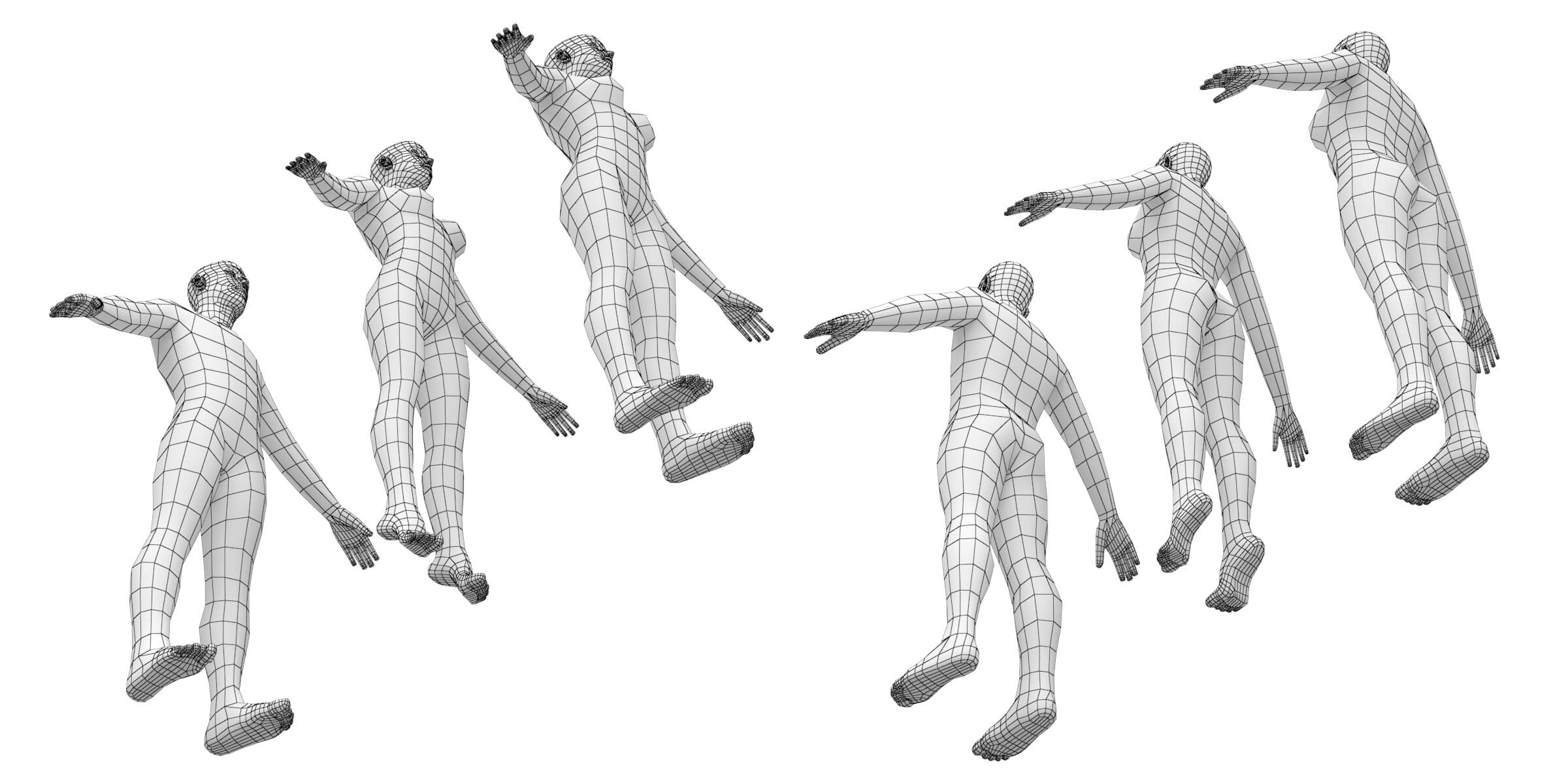 Natural Male and Female in A-Pose Base Mesh 3D Model by Valerii-Kaliuzhnyi