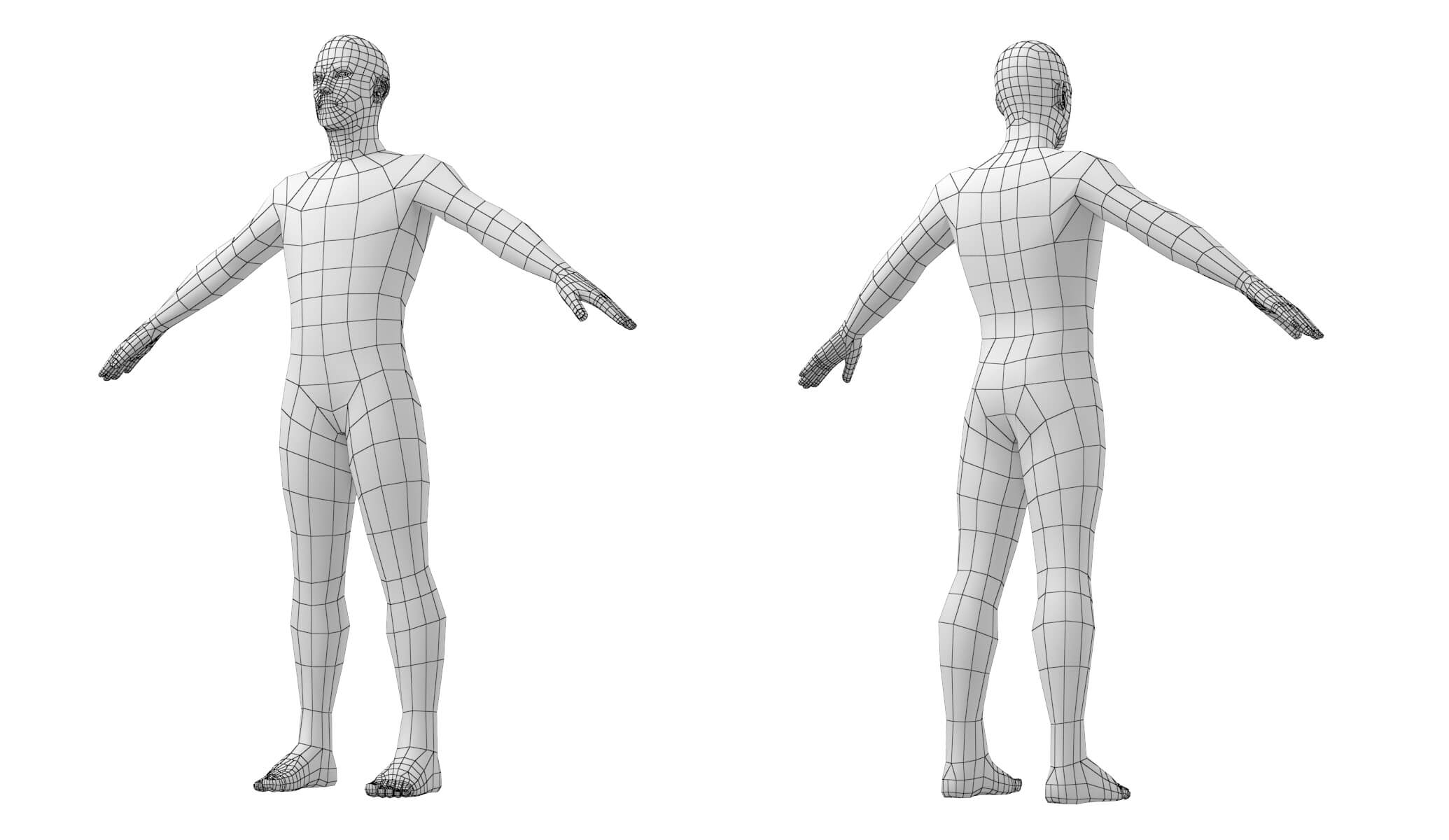 Natural Male in 3 Modeling Poses Base Mesh - 3D Model by Valerii-Kaliuzhnyi