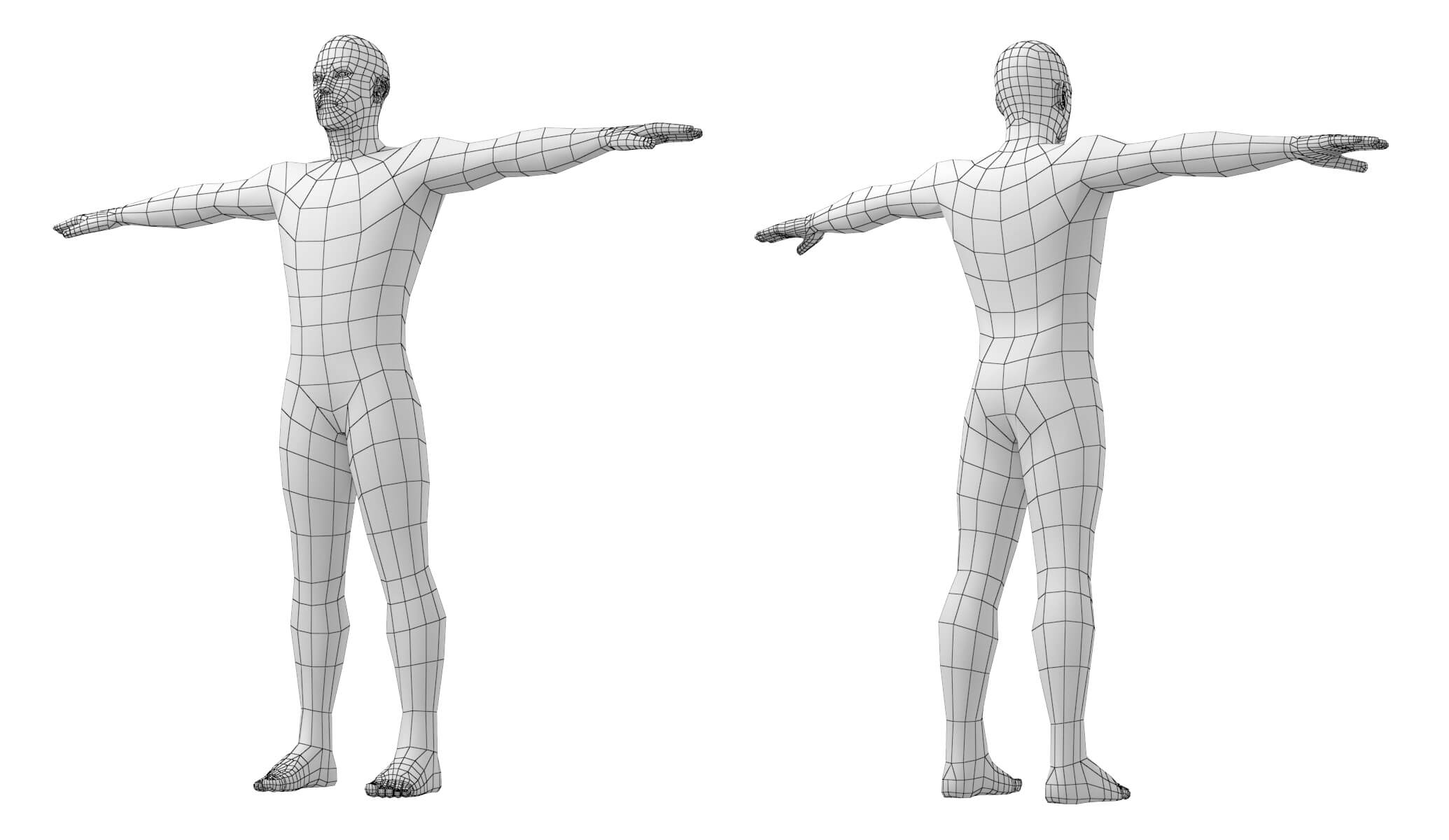 Natural Male in 3 Modeling Poses Base Mesh - 3D Model by Valerii-Kaliuzhnyi