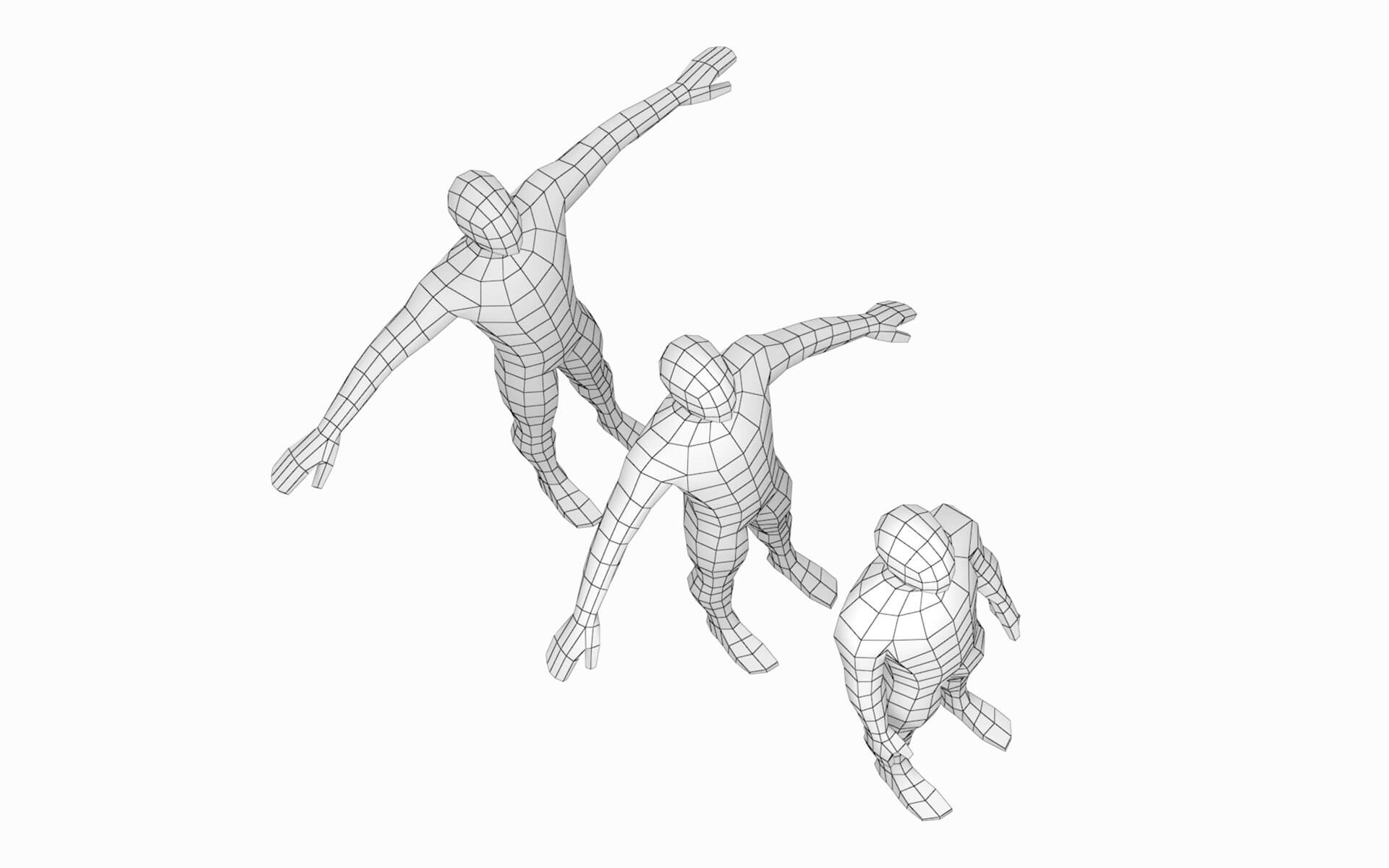 Natural Male in 3 Modeling Poses Base Mesh - 3D Model by Valerii-Kaliuzhnyi