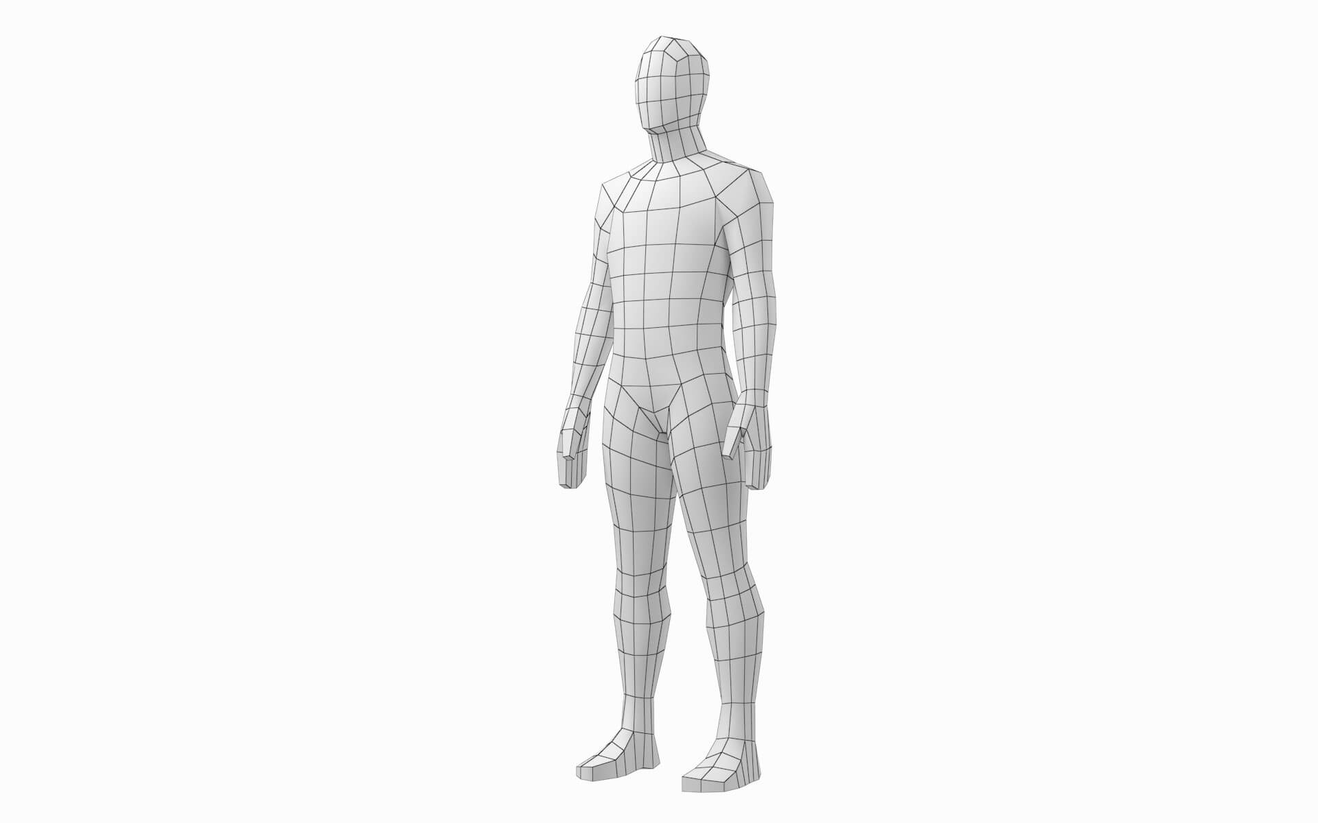 Natural Male in 3 Modeling Poses Base Mesh - 3D Model by Valerii-Kaliuzhnyi