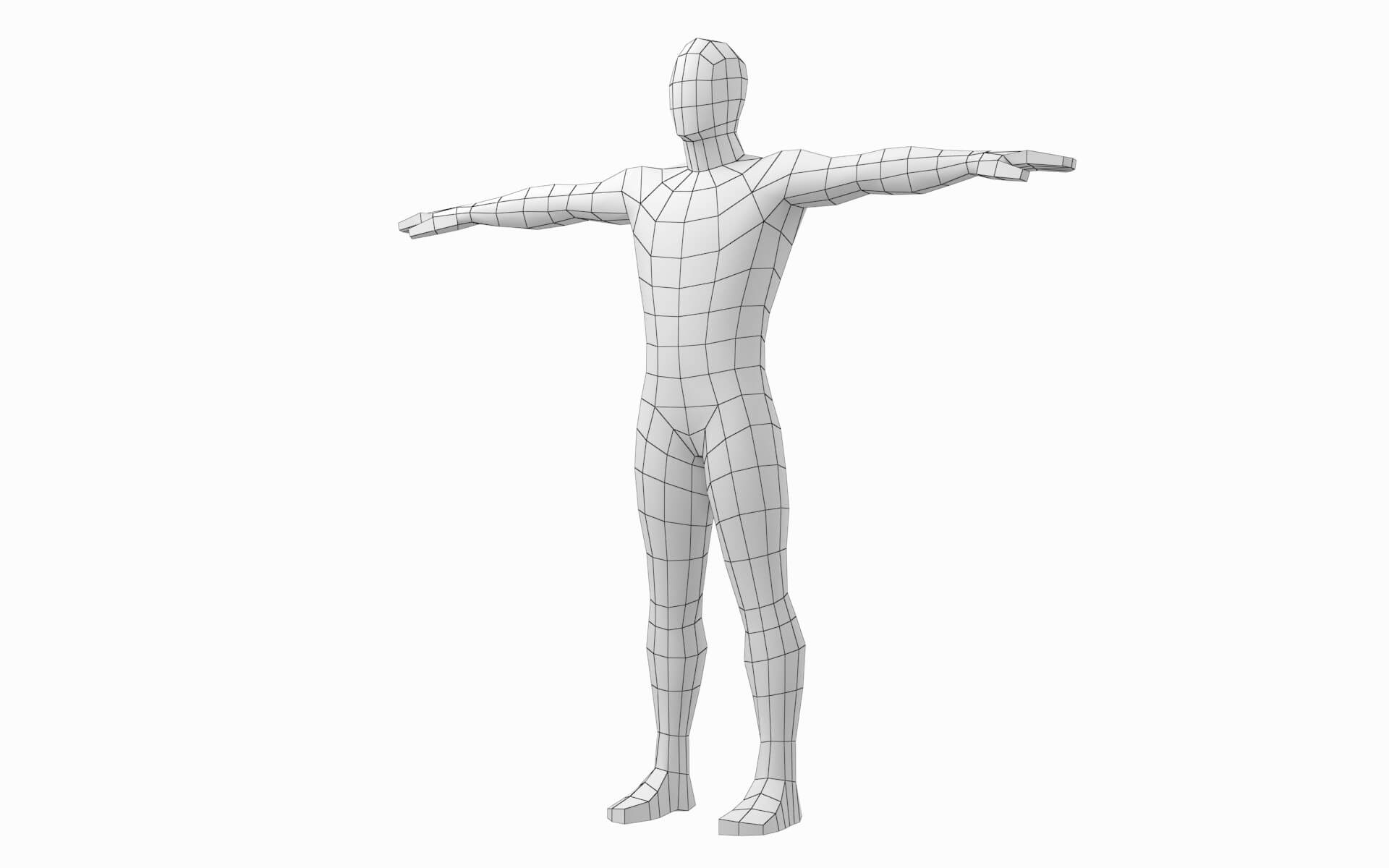 Natural Male in 3 Modeling Poses Base Mesh - 3D Model by Valerii-Kaliuzhnyi
