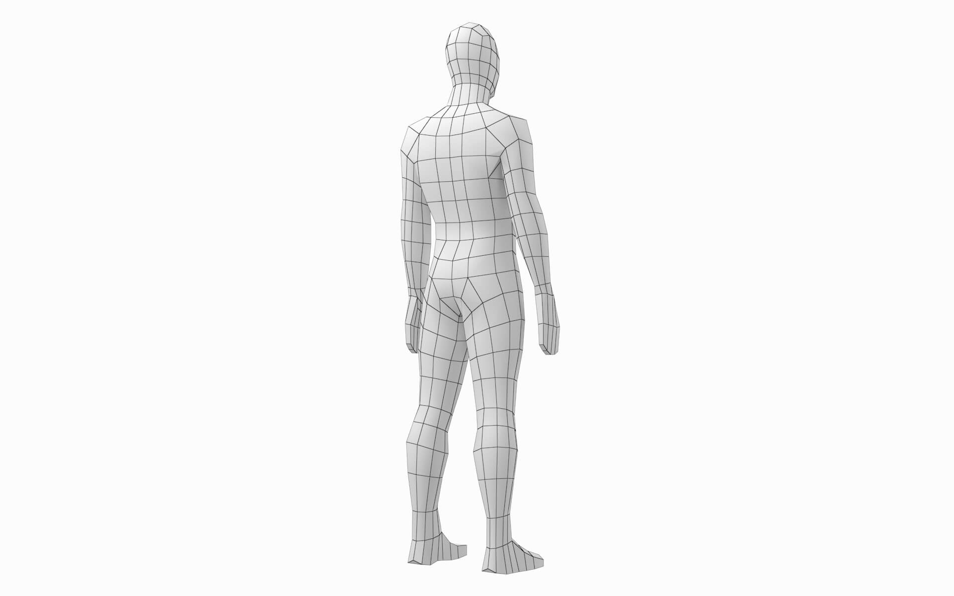 Natural Male in 3 Modeling Poses Base Mesh - 3D Model by Valerii-Kaliuzhnyi