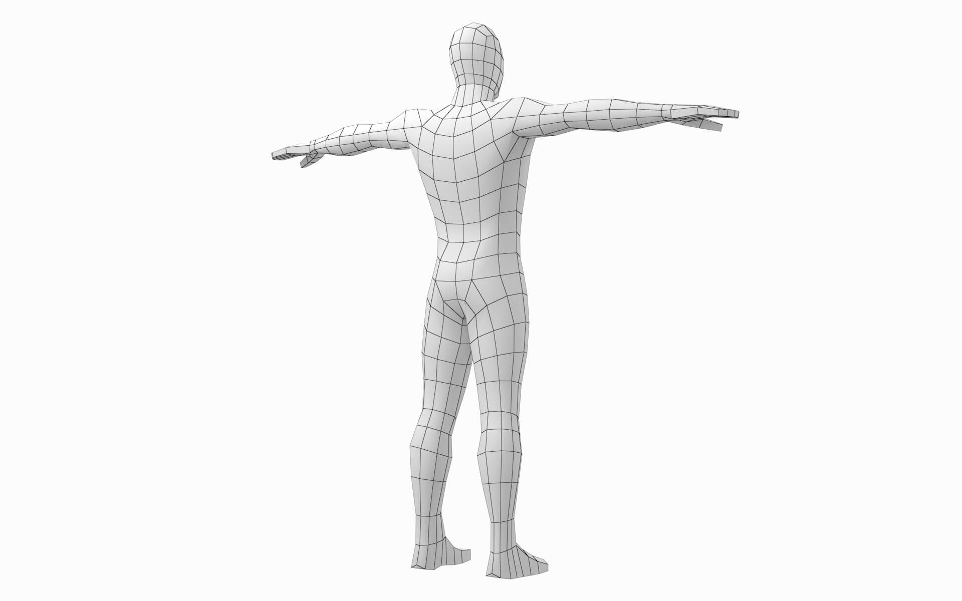 Natural Male in 3 Modeling Poses Base Mesh - 3D Model by Valerii-Kaliuzhnyi