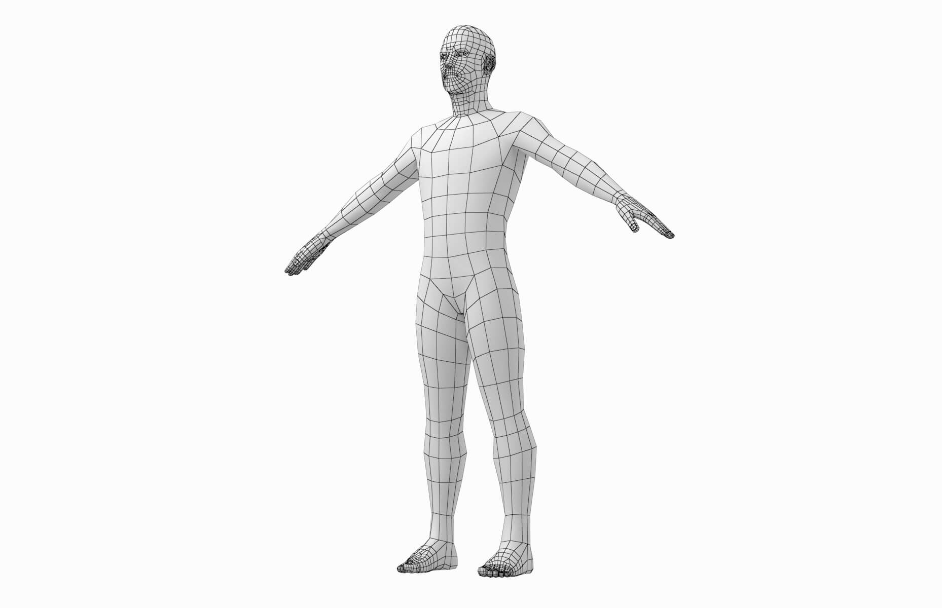 Natural Male in A-Pose Base Mesh 3D Model by Valerii-Kaliuzhnyi