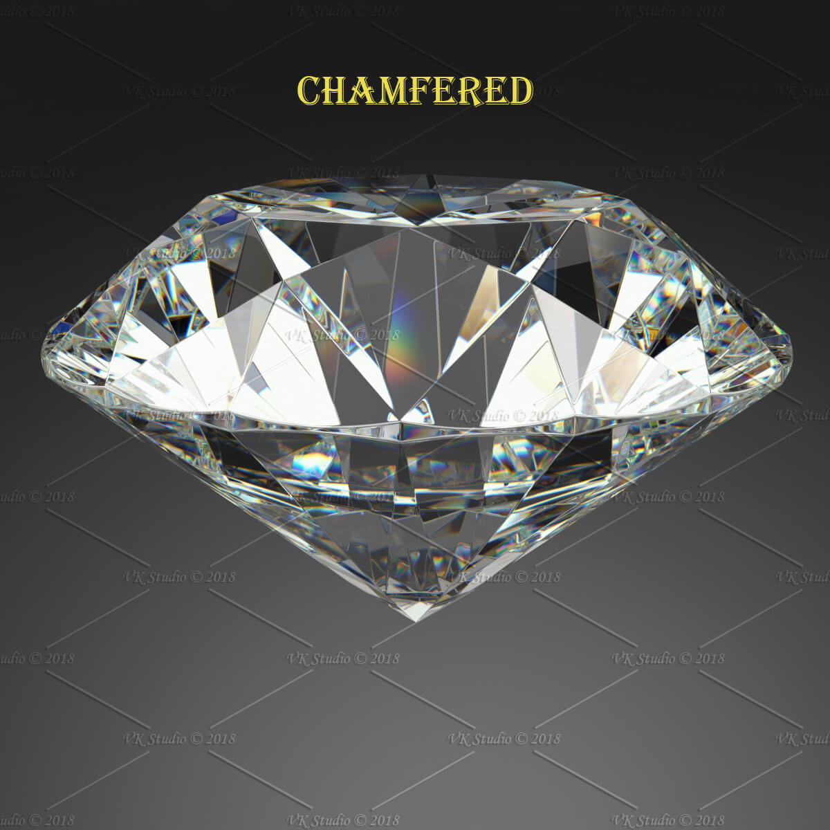 Round Diamond Brilliant Faceting IDEAL Cut - 3D Model by Valerii-Kaliuzhnyi