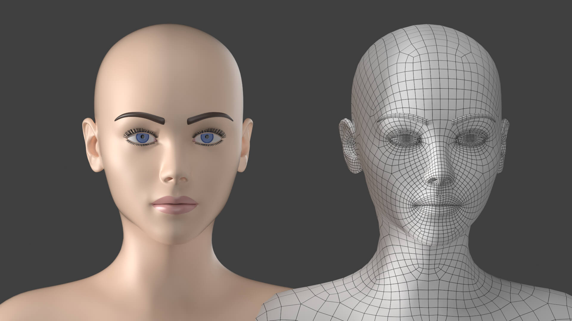 Stylized Female 01 A-Pose Base Mesh 3D Model by Valerii-Kaliuzhnyi