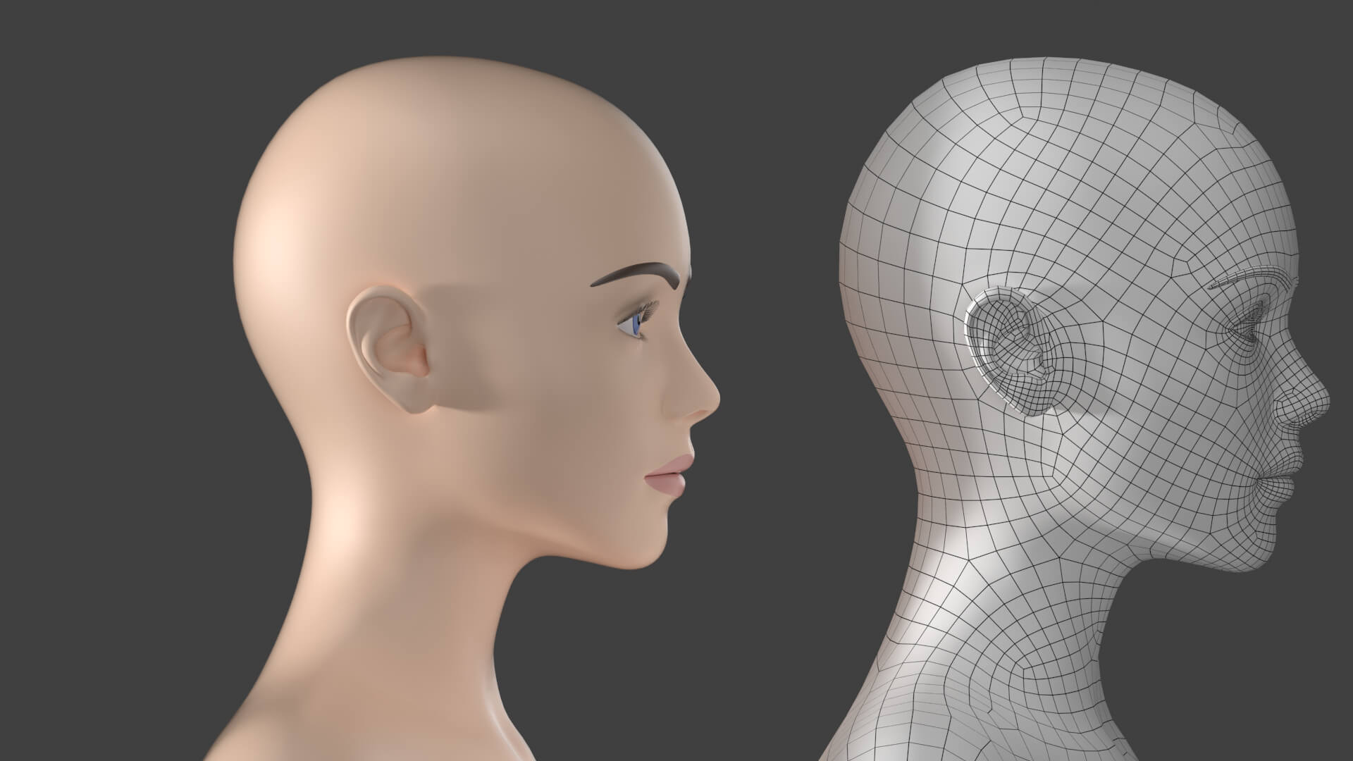 Stylized Female 01 A-Pose Base Mesh 3D Model by Valerii-Kaliuzhnyi