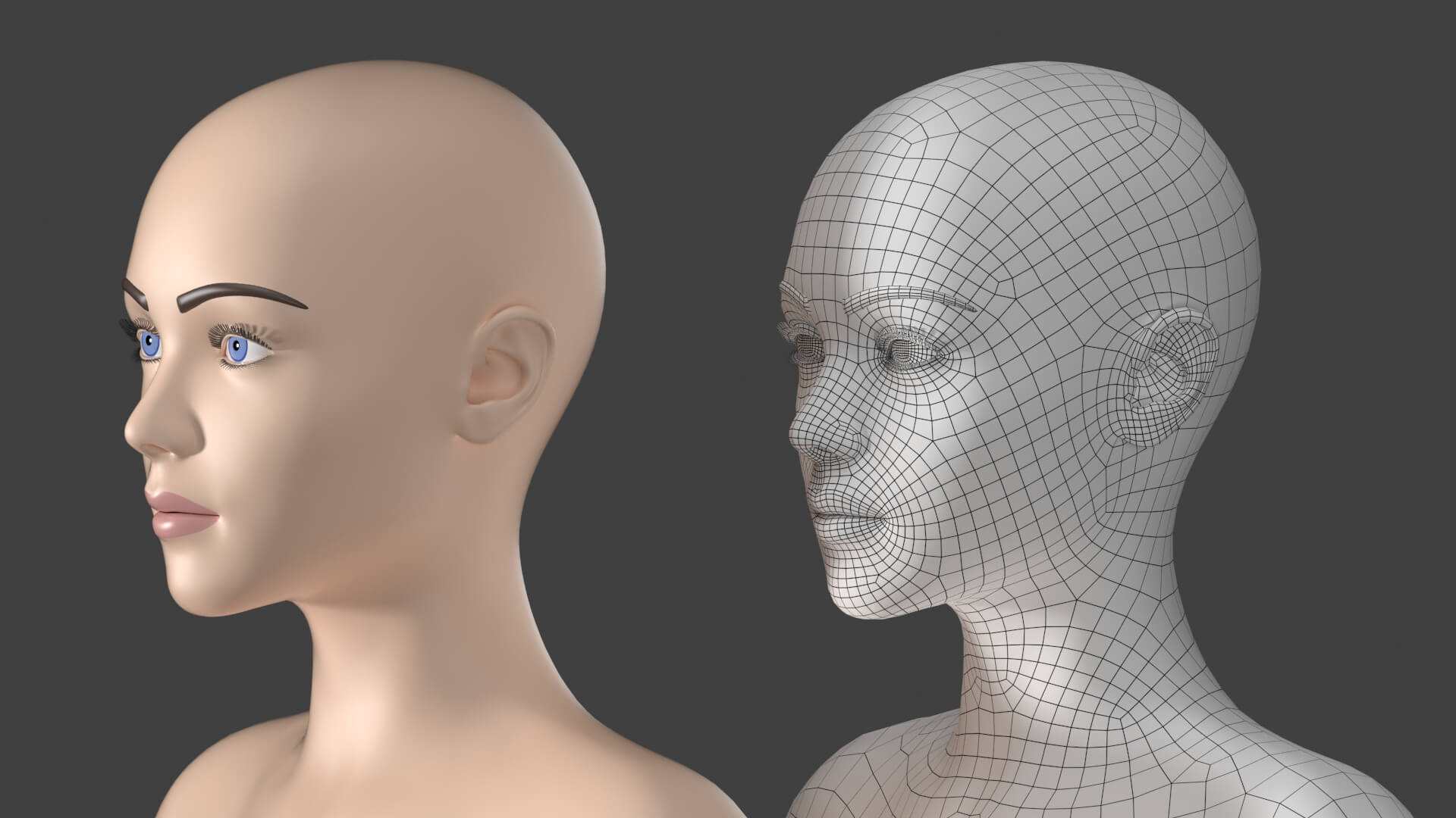 Stylized Female 01 A-Pose Base Mesh 3D Model by Valerii-Kaliuzhnyi