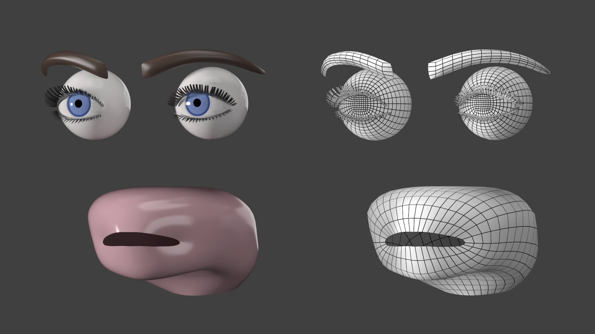 Stylized Female 01 Head Base Mesh - 3D Model by Valerii-Kaliuzhnyi
