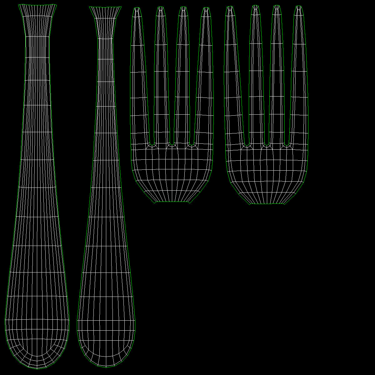 Table Dinner Knife Fork Spoon Generic Cutlery - 3D Model by Valerii ...