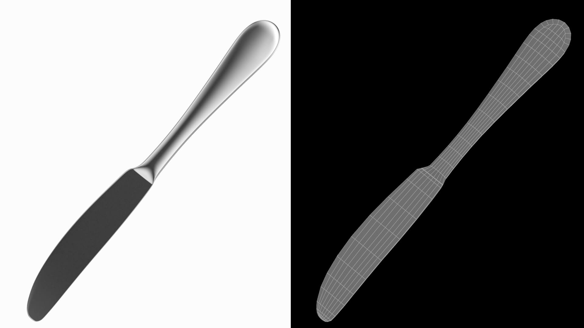 Table Dinner Knife Generic Cutlery - 3D Model by Valerii-Kaliuzhnyi