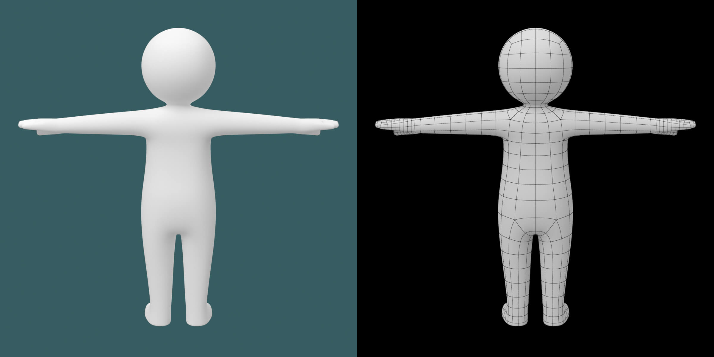 Toddler Baby Child Stickman in T-Pose 3D Model by Valerii-Kaliuzhnyi