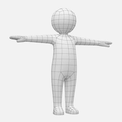 Toddler Baby Child Stickman in T-Pose 3D Model by Valerii-Kaliuzhnyi