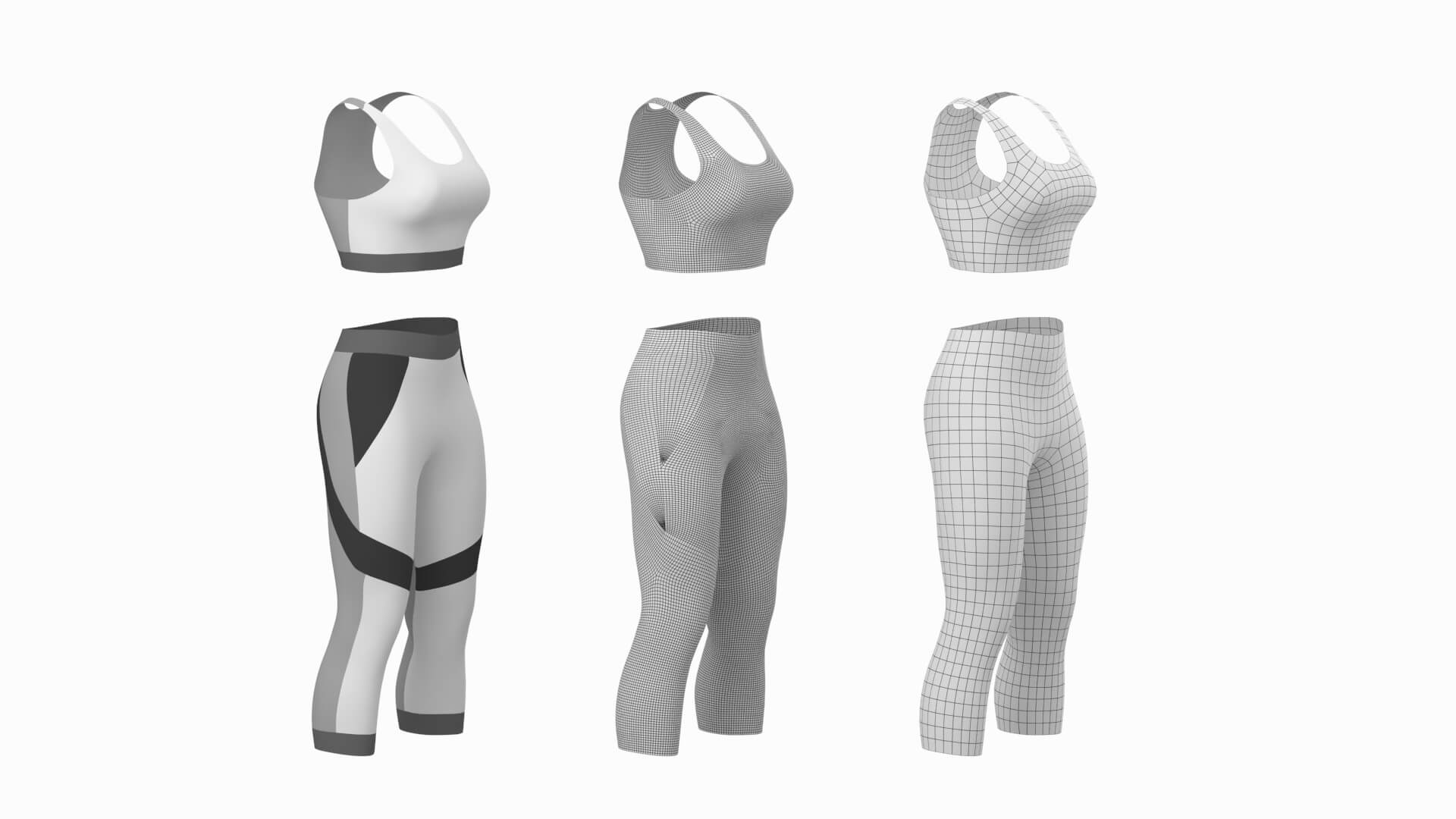 Woman Sportswear 05 Base Mesh Design Kit - 3D Model by Valerii-Kaliuzhnyi