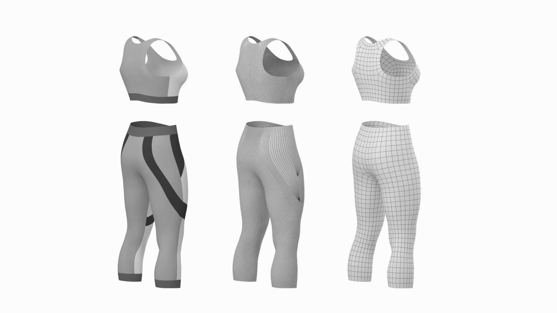 Woman Sportswear 05 Base Mesh Design Kit - 3D Model by Valerii-Kaliuzhnyi