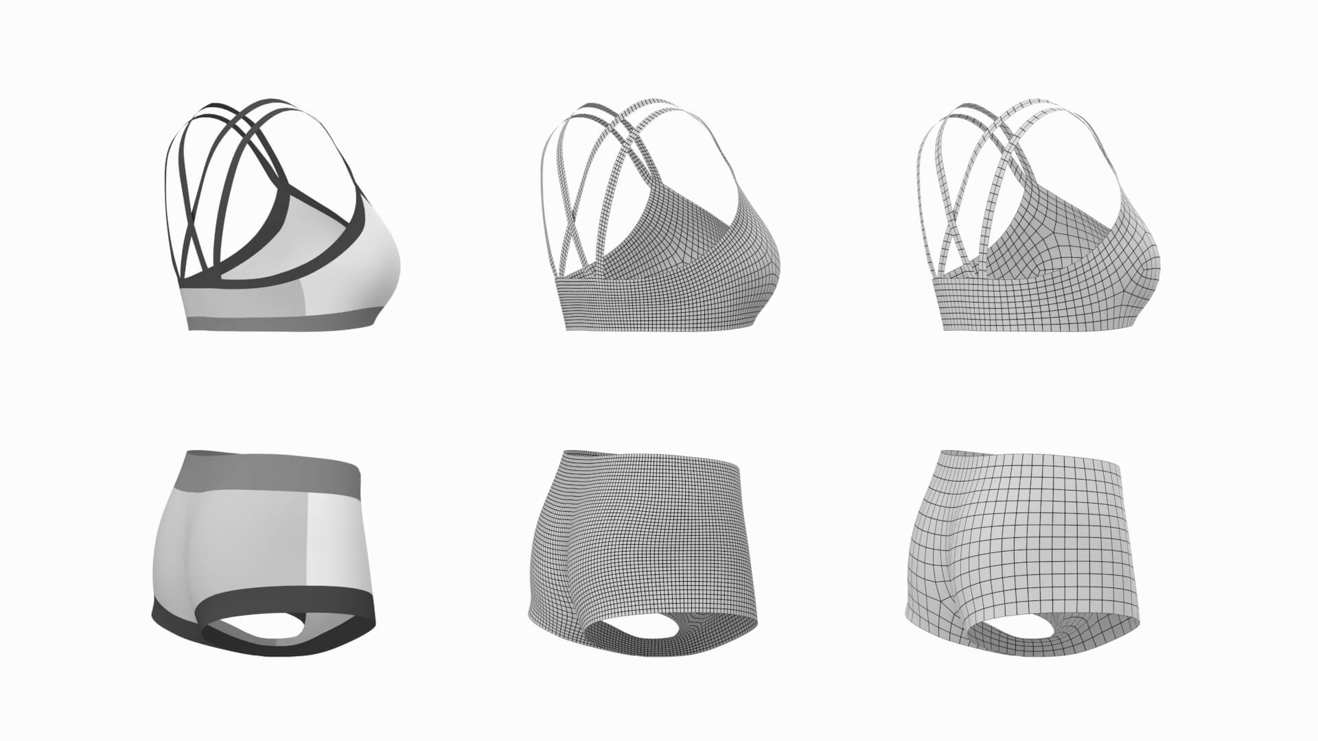 Woman Sportswear 08 Base Mesh Design Kit - 3D Model by Valerii-Kaliuzhnyi