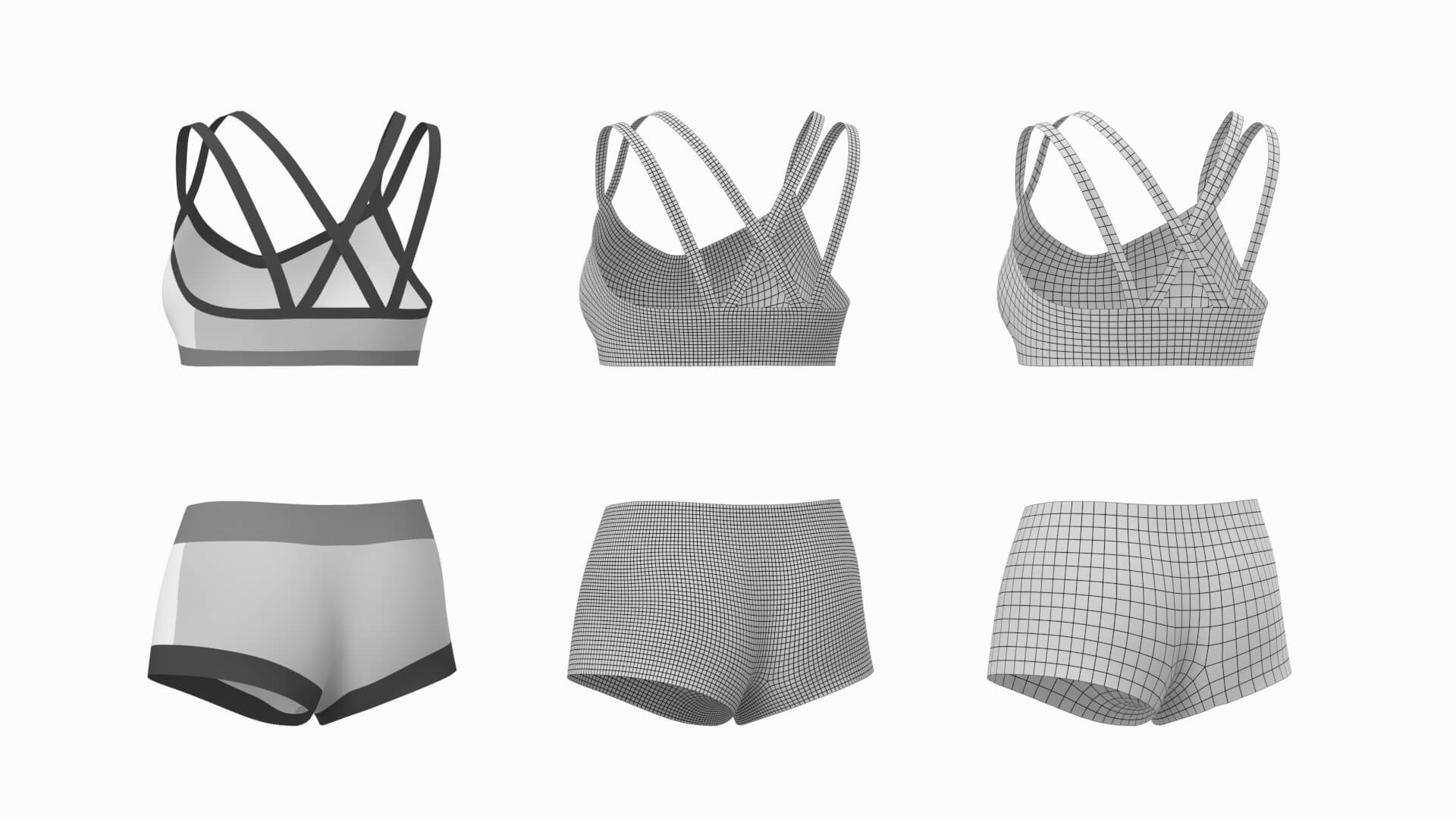 Woman Sportswear 08 Base Mesh Design Kit - 3D Model by Valerii-Kaliuzhnyi