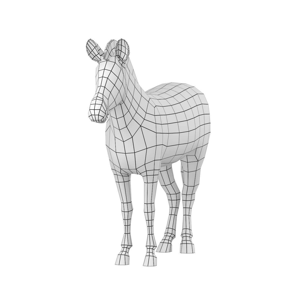 Zebra Animal Base Mesh - 3D Model by Valerii-Kaliuzhnyi