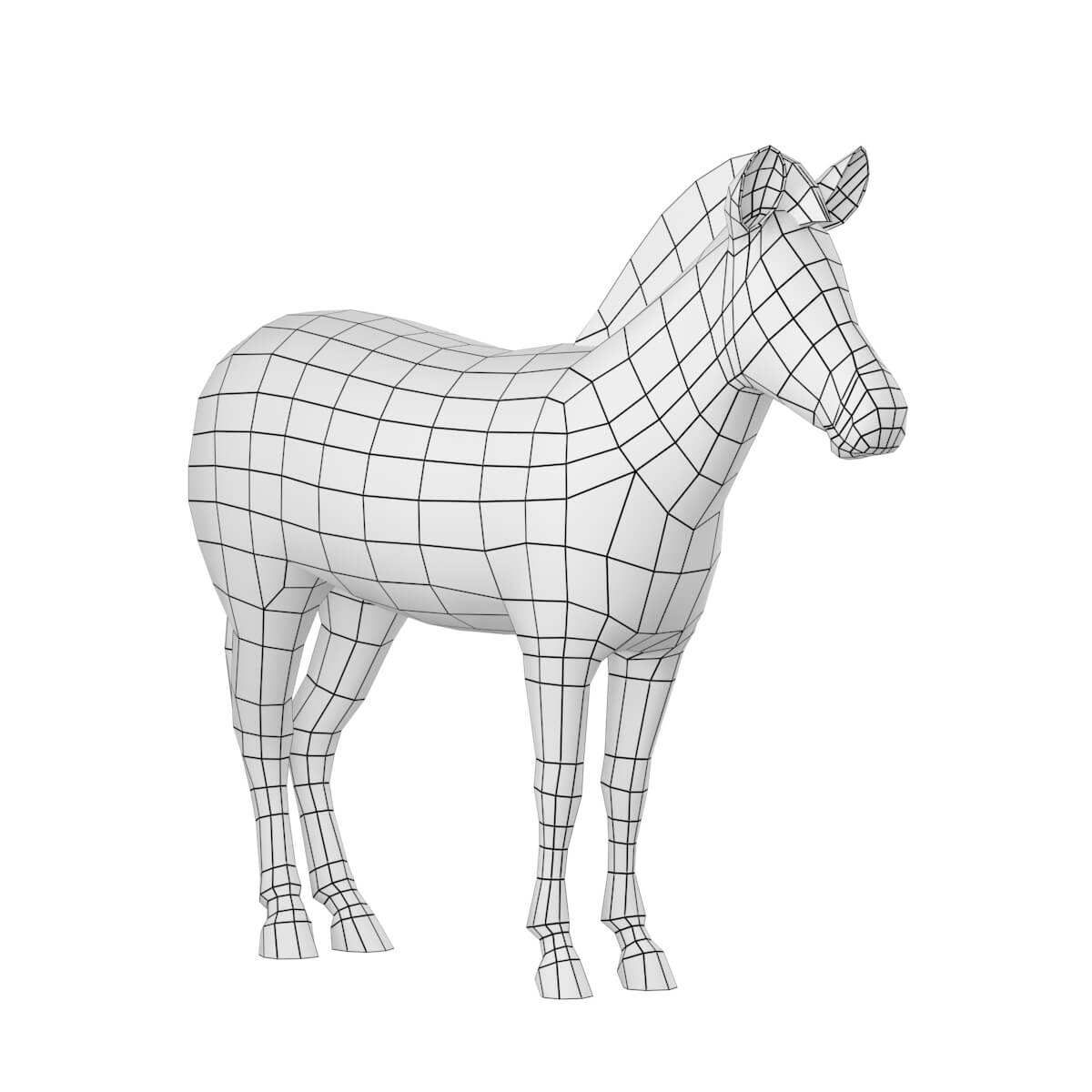 Zebra Animal Base Mesh - 3D Model by Valerii-Kaliuzhnyi