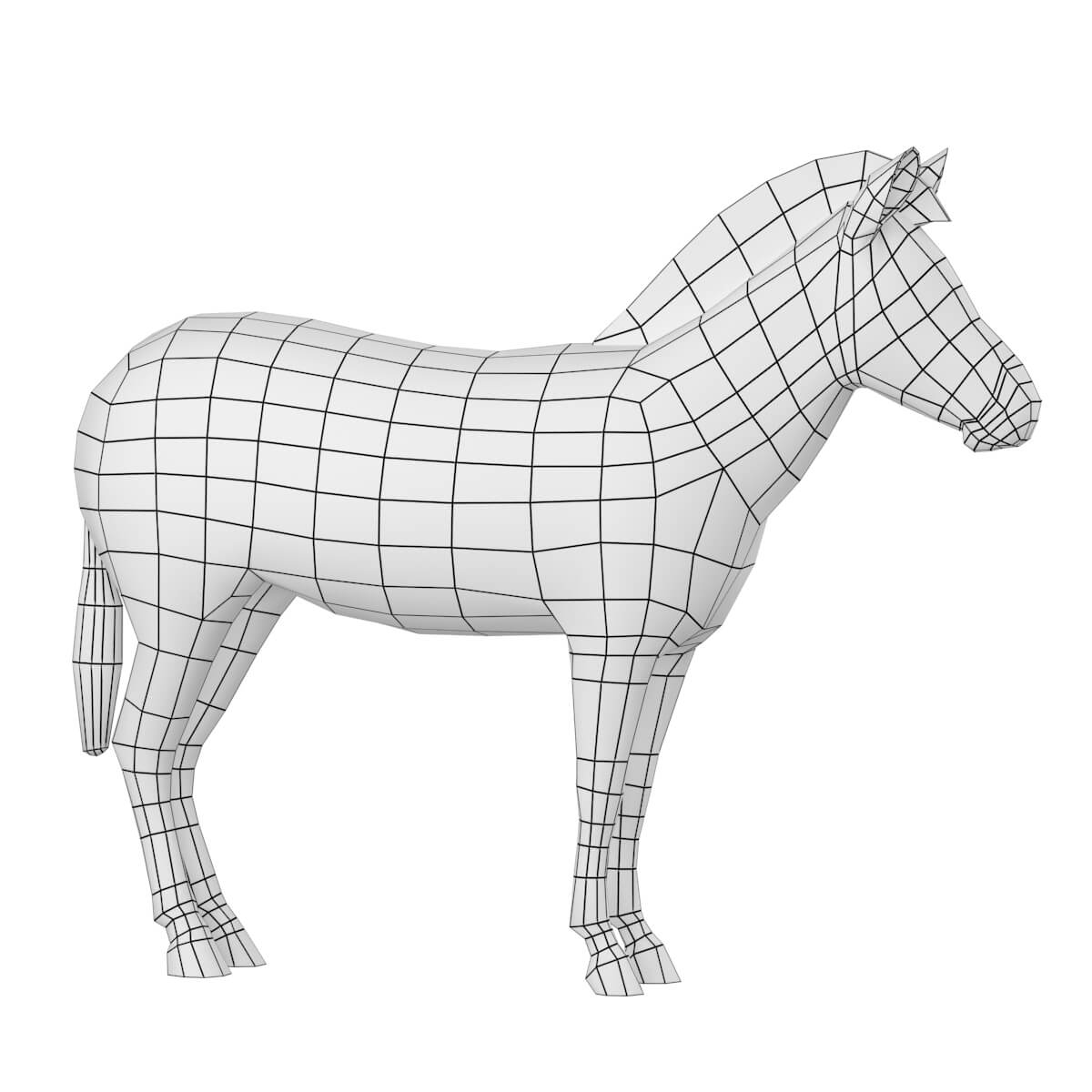 Zebra Animal Base Mesh - 3D Model by Valerii-Kaliuzhnyi