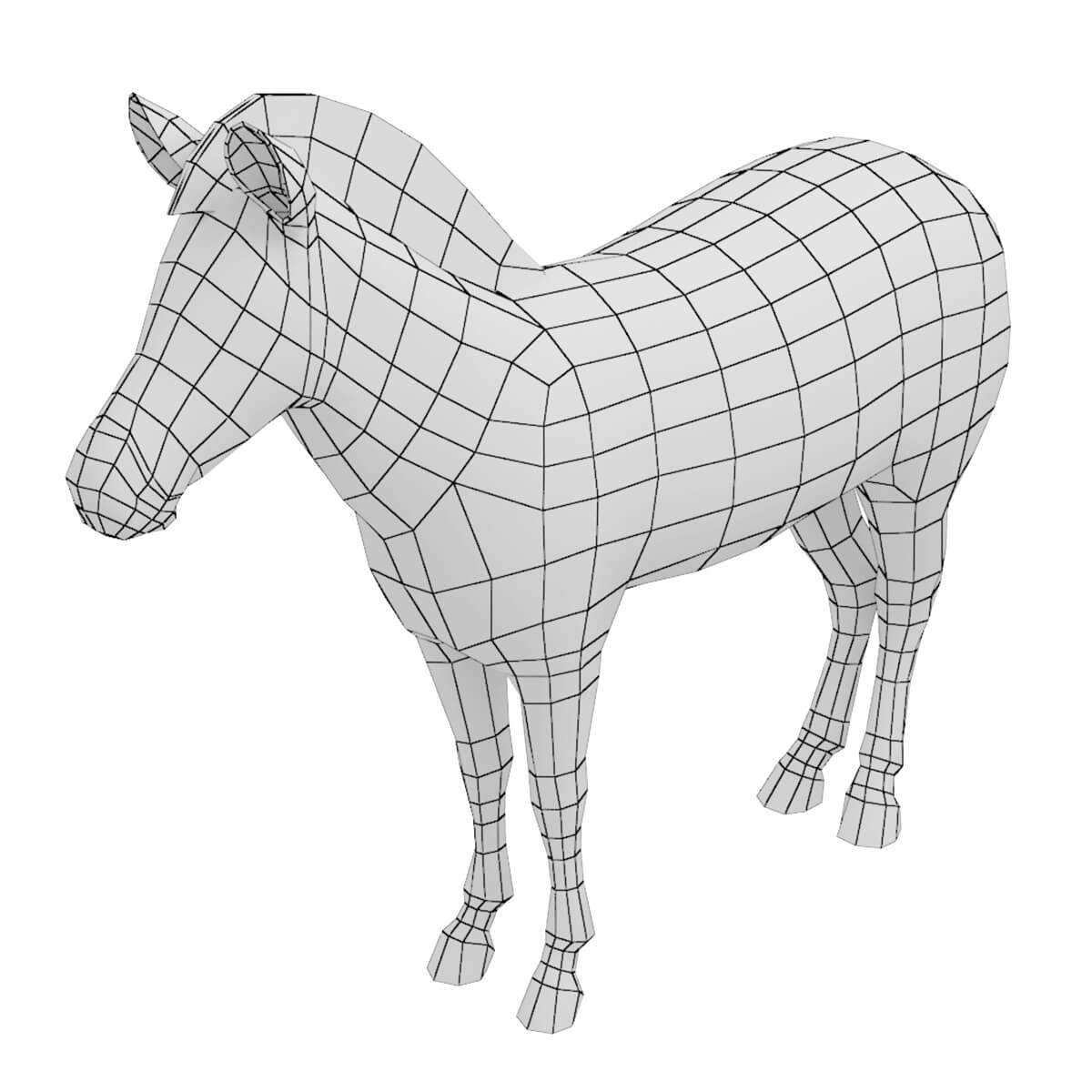 Zebra Animal Base Mesh - 3D Model by Valerii-Kaliuzhnyi