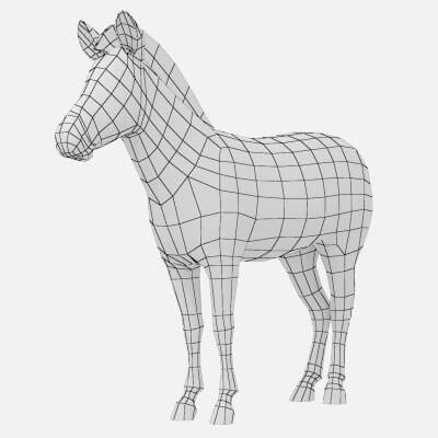 Zebra Animal Base Mesh - 3D Model by Valerii-Kaliuzhnyi