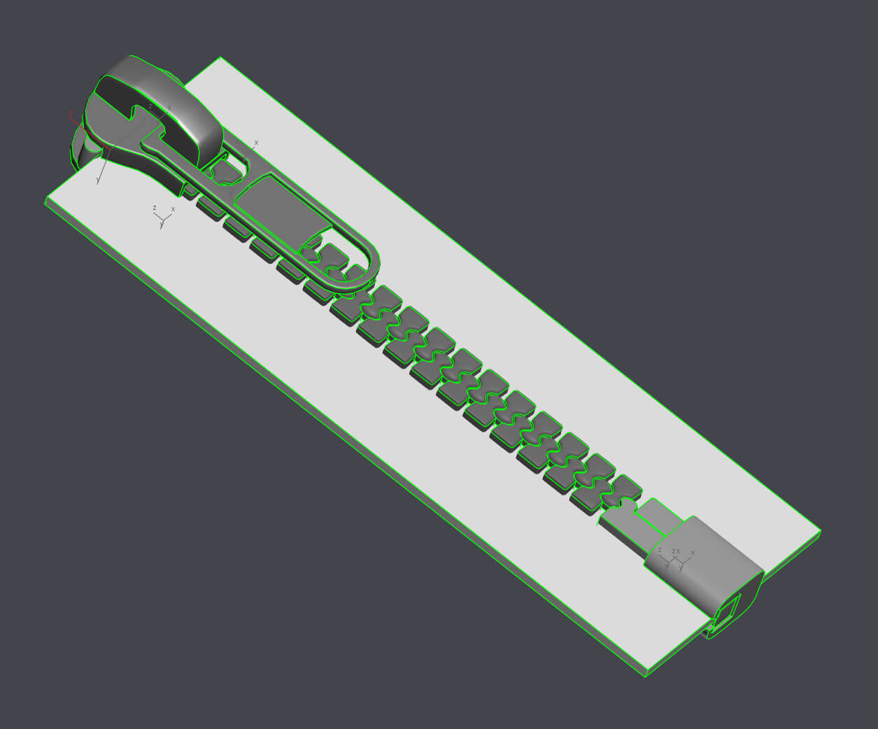 Zip Fastener for Outerwear With 5cm Teeth Rows - 3D Model by Valerii ...