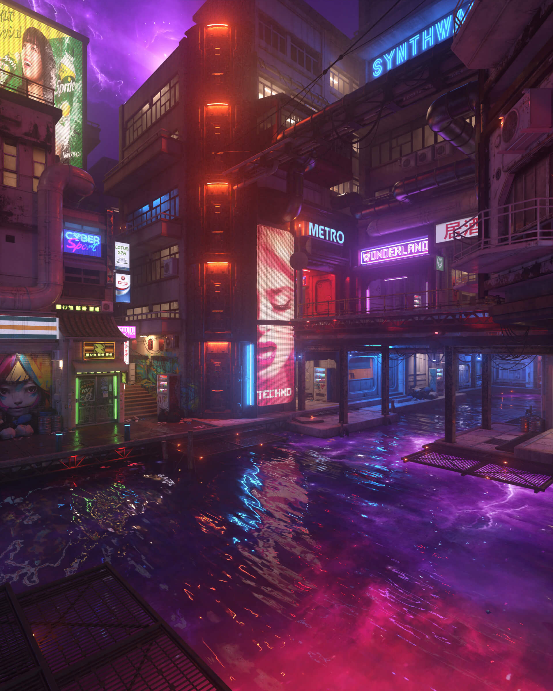 Wonderland 3D Render, Digital Art by vampsin