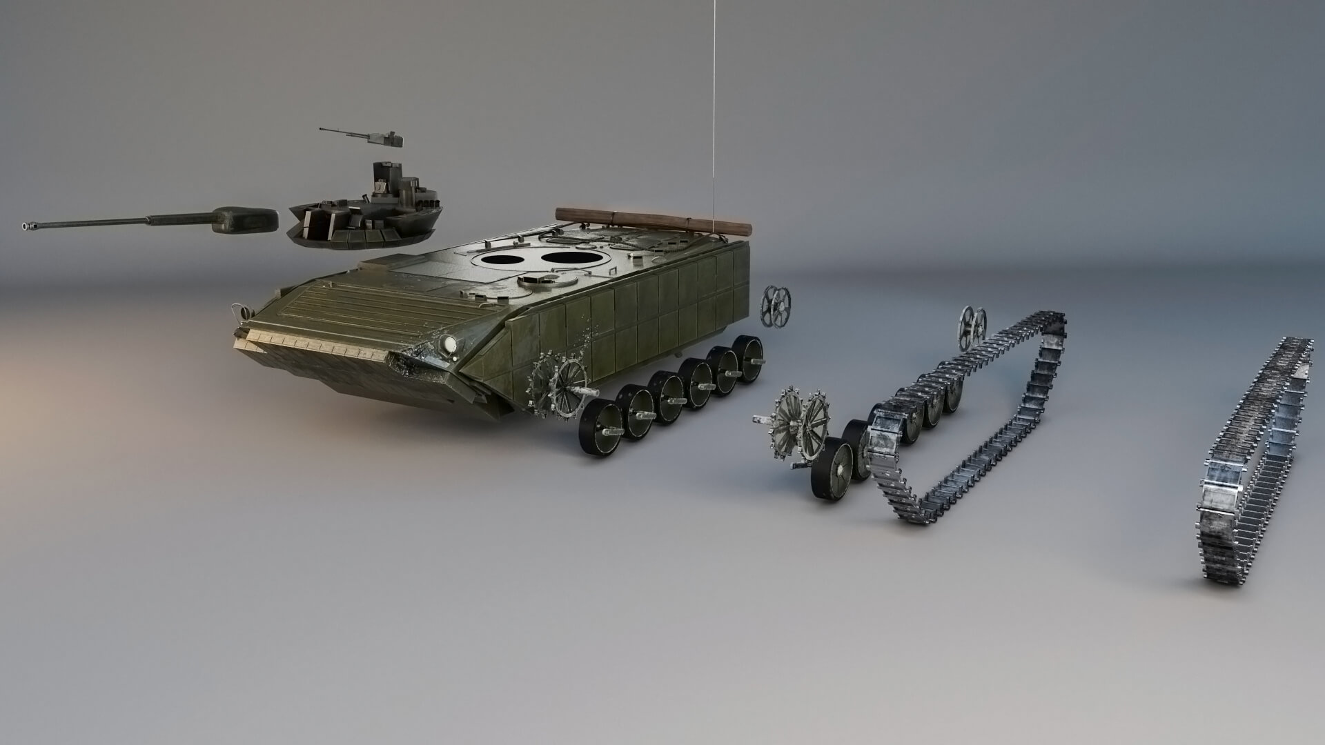 BMP-2 Armored Vehicle 3D Model by vardanvh