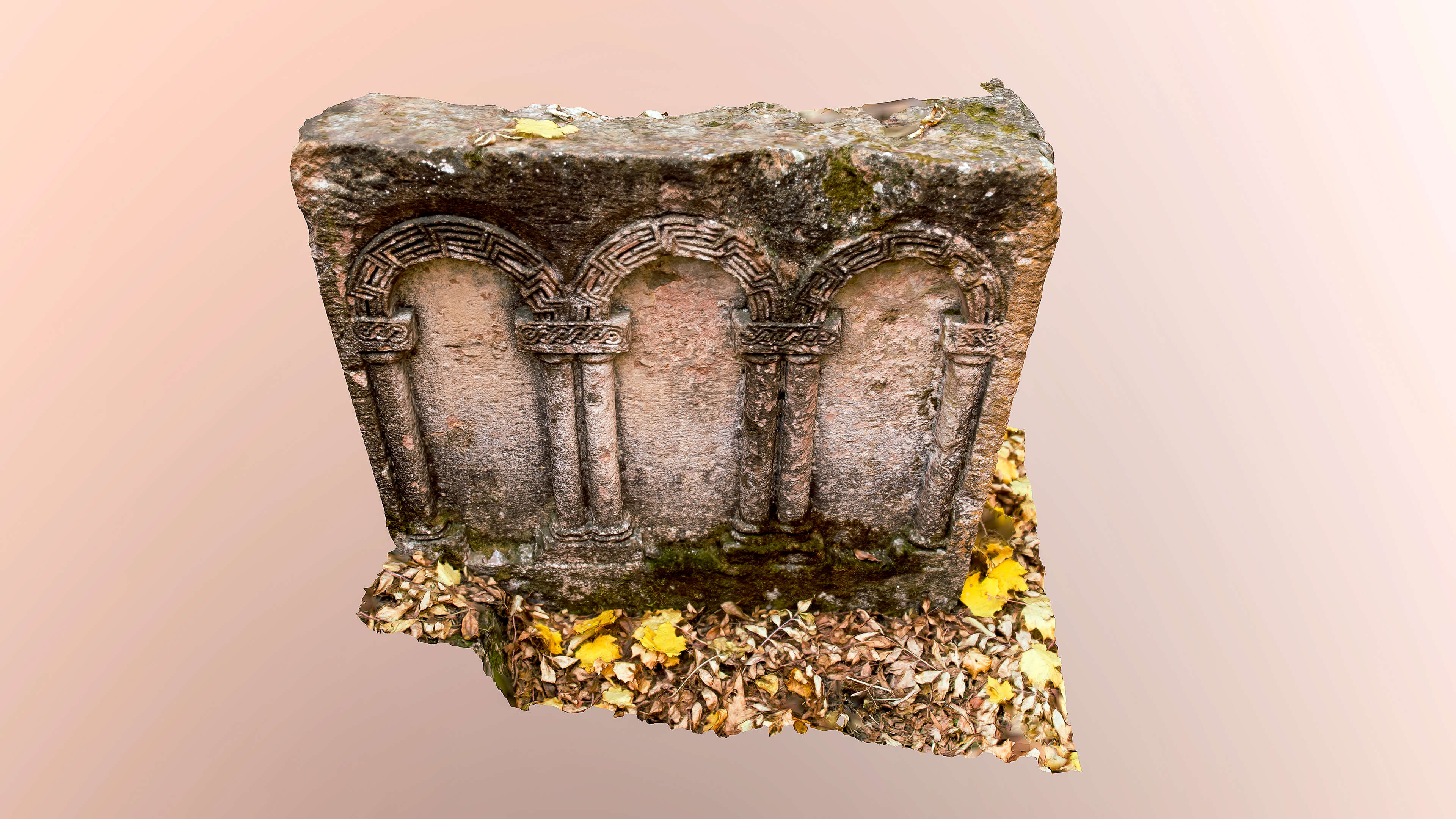 Tombstone Stone Tomb With Leaves - 3D Model by vardanvh