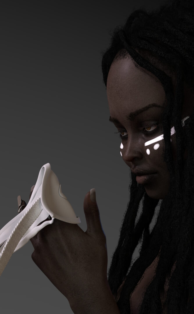 The Mask as Warpaint 3D Render, Digital Art by vcproductions3dx