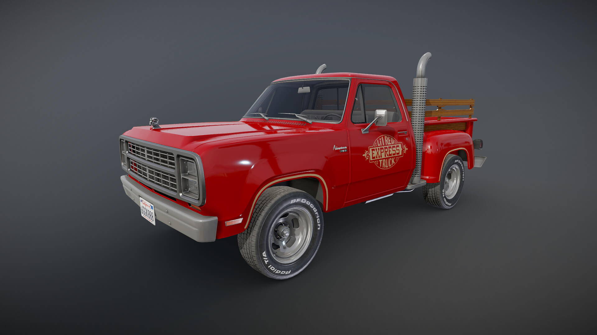 1979 Dodge Lil Red Express Truck - 3D Model by Veaceslav Condraciuc