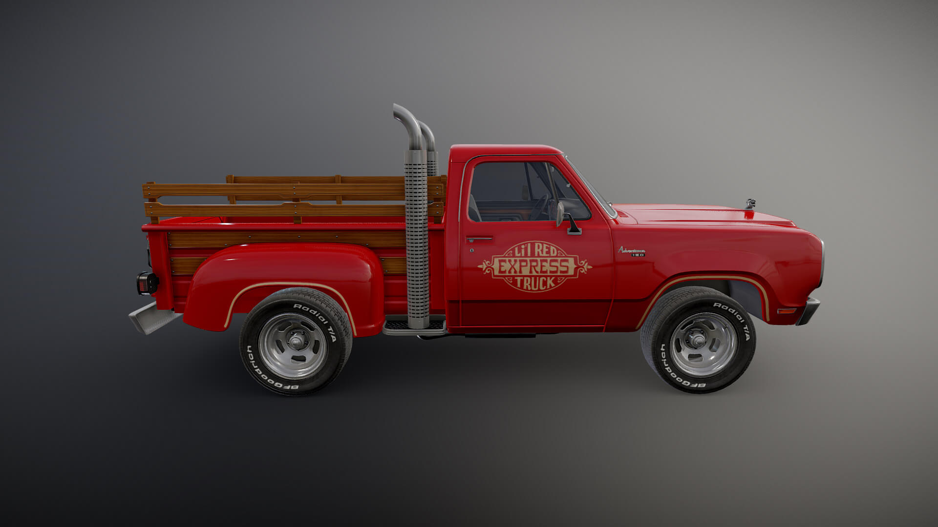 1979 Dodge Lil Red Express Truck - 3D Model by Veaceslav Condraciuc