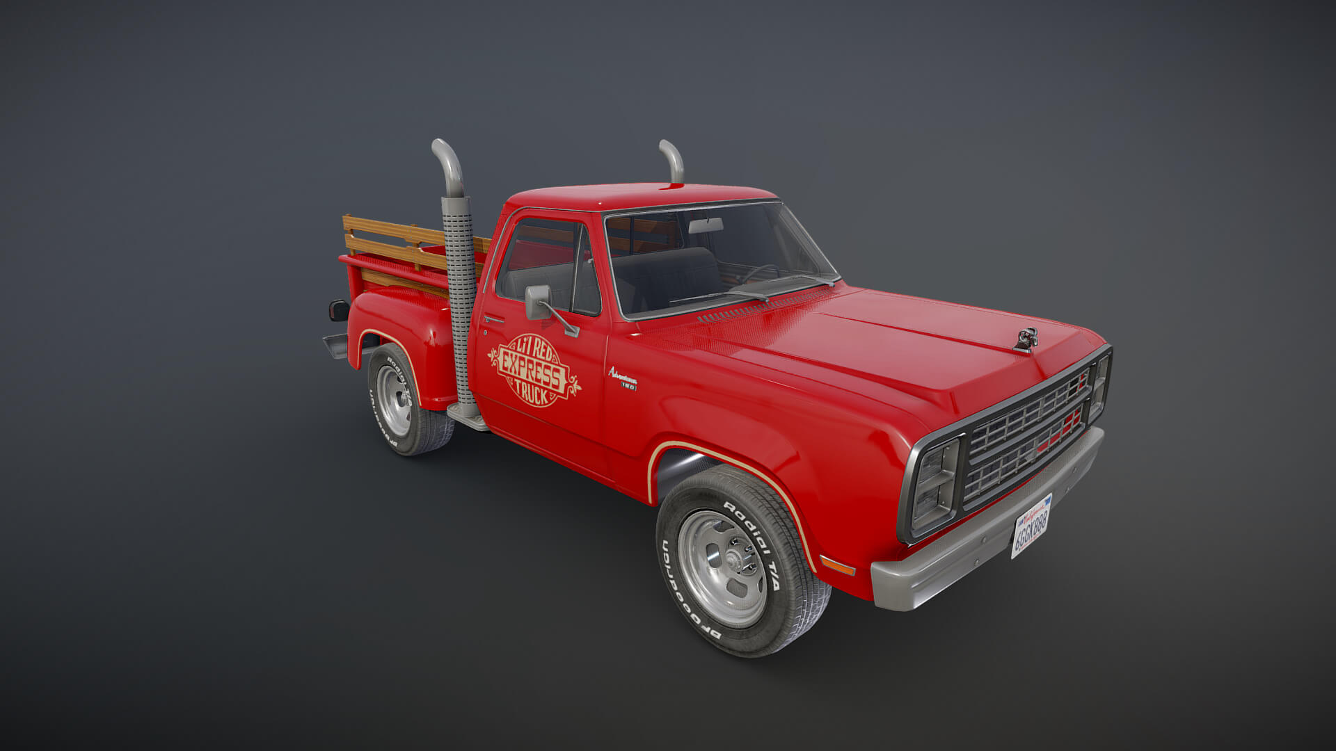 1979 Dodge Lil Red Express Truck - 3D Model by Veaceslav Condraciuc
