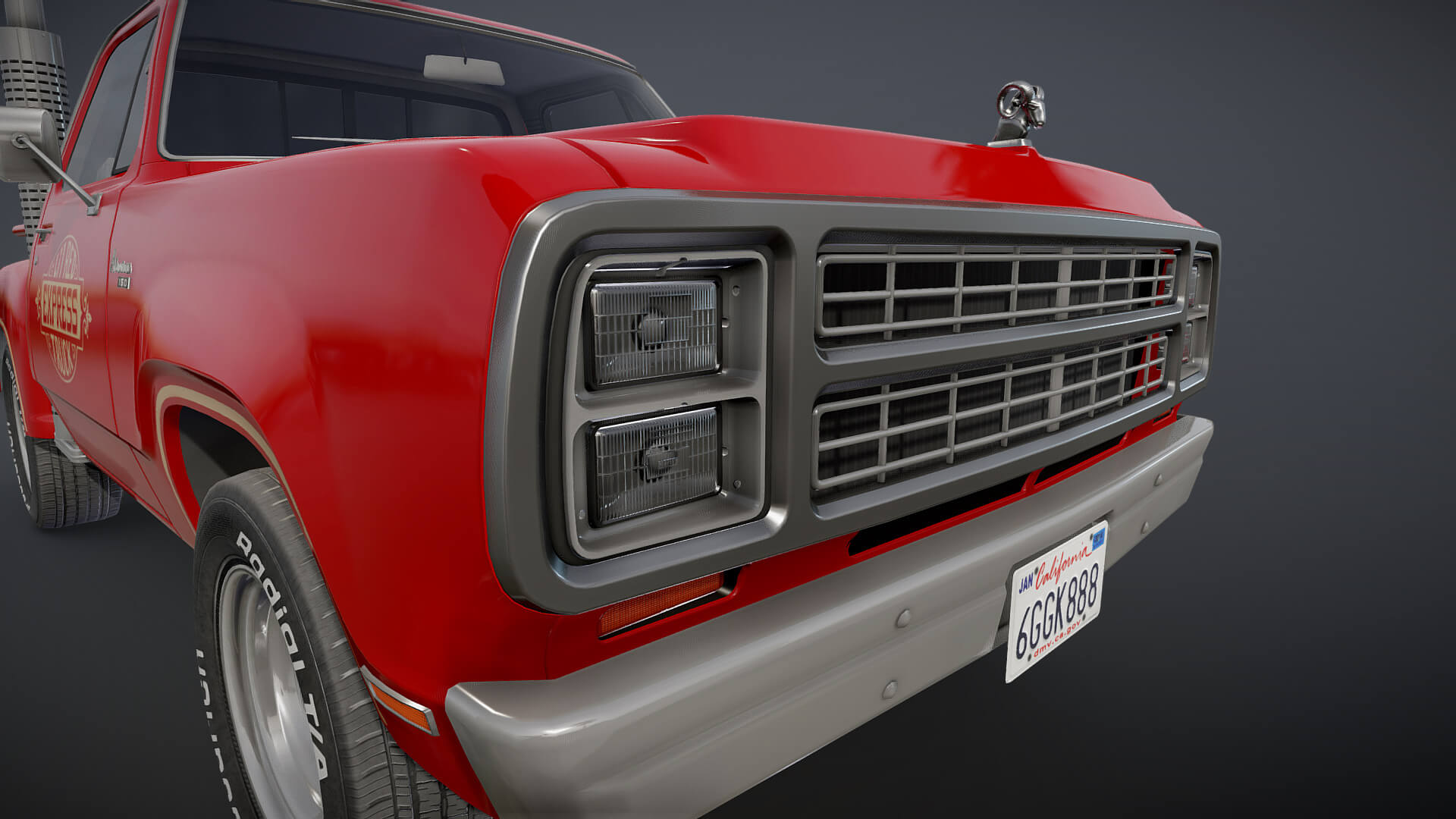 1979 Dodge Lil Red Express Truck - 3D Model by Veaceslav Condraciuc