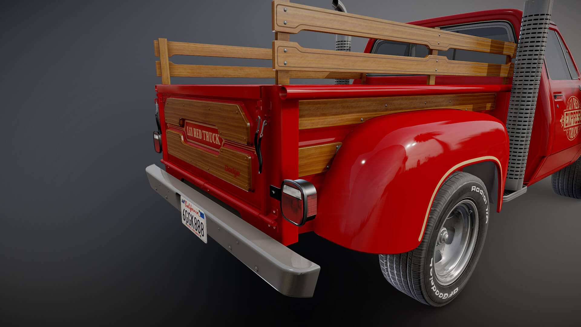 1979 Dodge Lil Red Express Truck - 3D Model by Veaceslav Condraciuc
