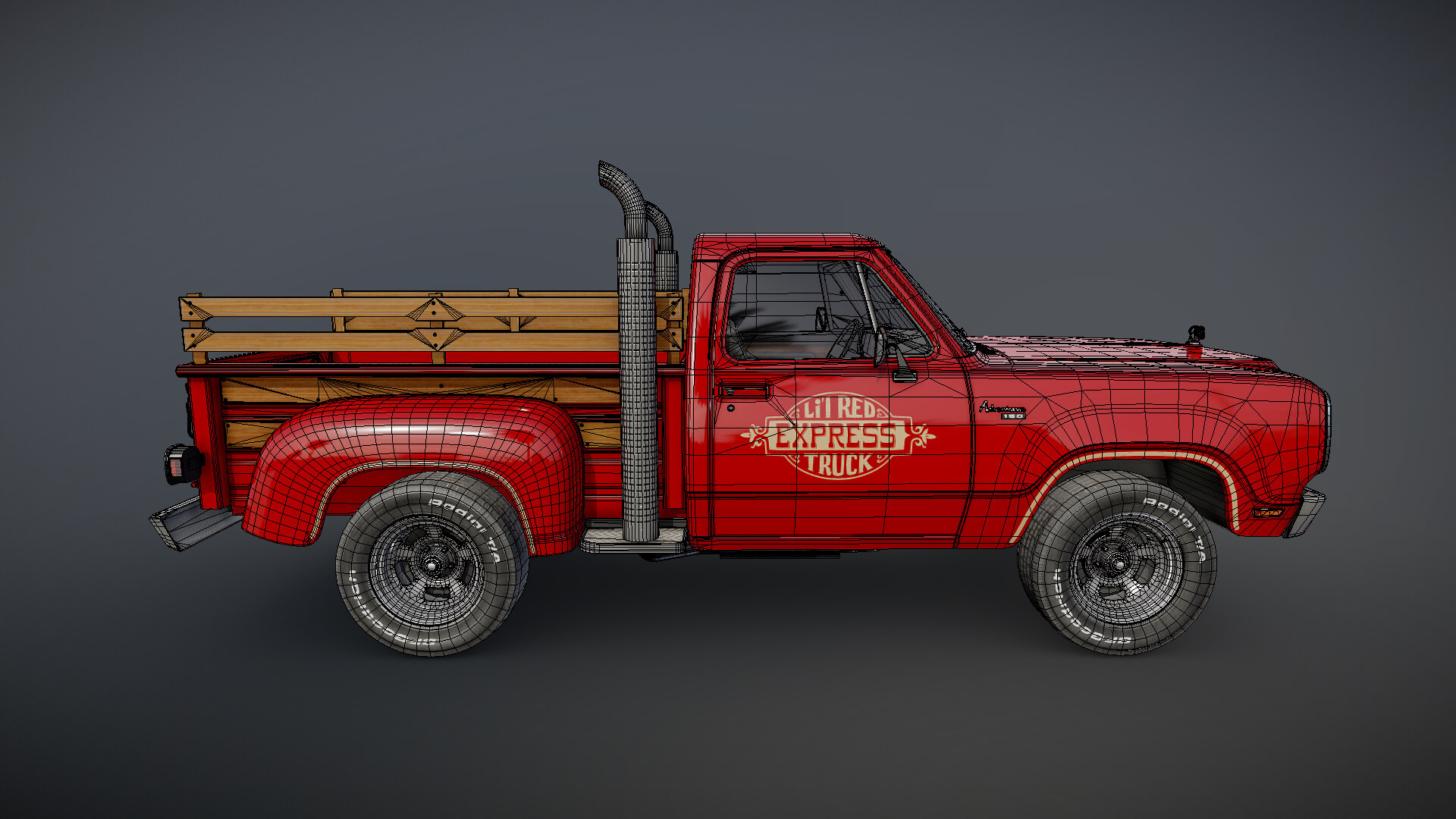 1979 Dodge Lil Red Express Truck - 3D Model by Veaceslav Condraciuc