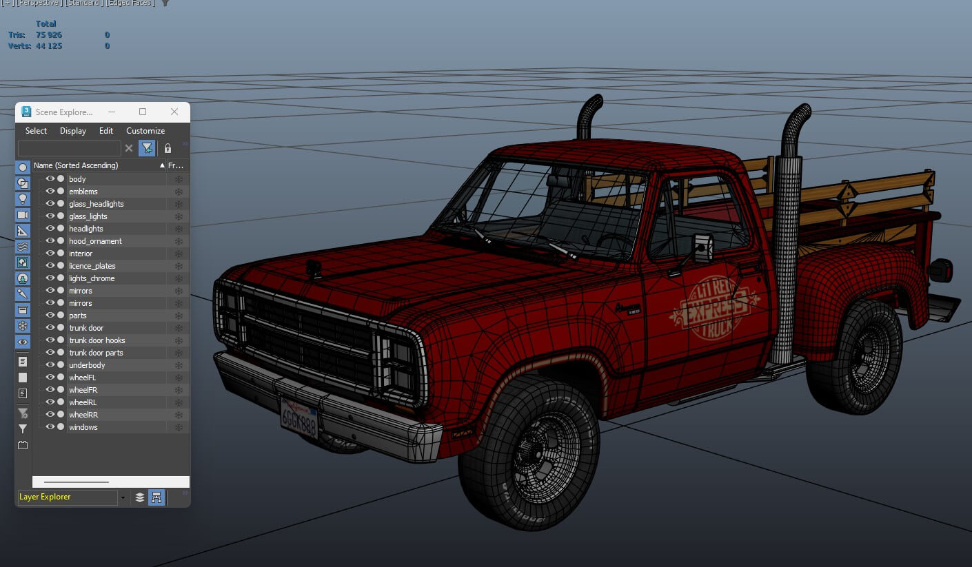 1979 Dodge Lil Red Express Truck - 3D Model by Veaceslav Condraciuc