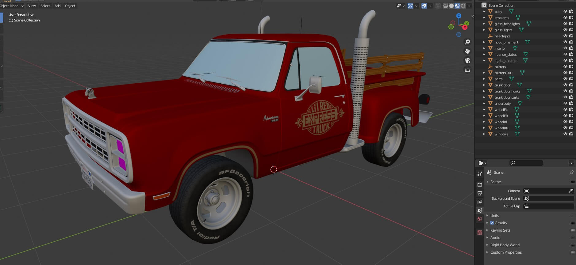 1979 Dodge Lil Red Express Truck - 3D Model by Veaceslav Condraciuc