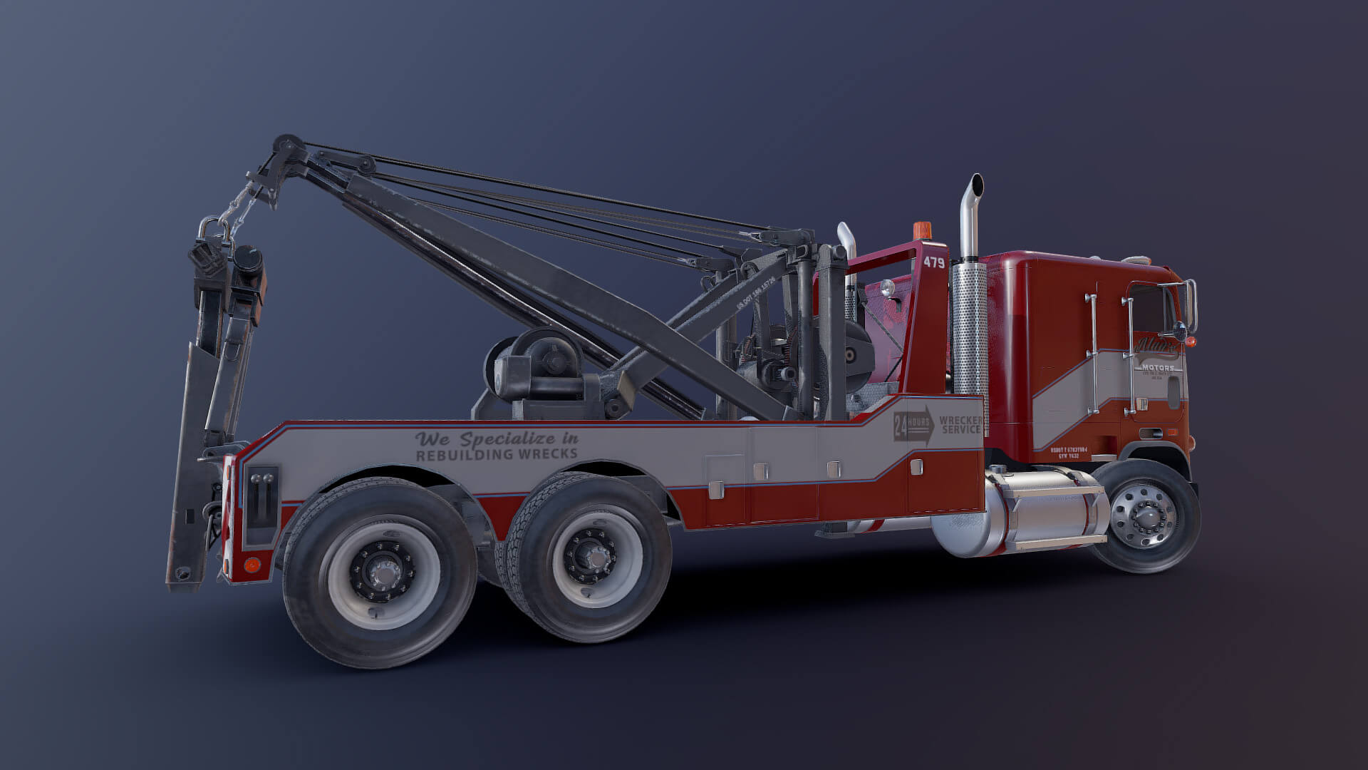 1980 Freightliner Heavy Wrecker - 3D Model by Veaceslav Condraciuc