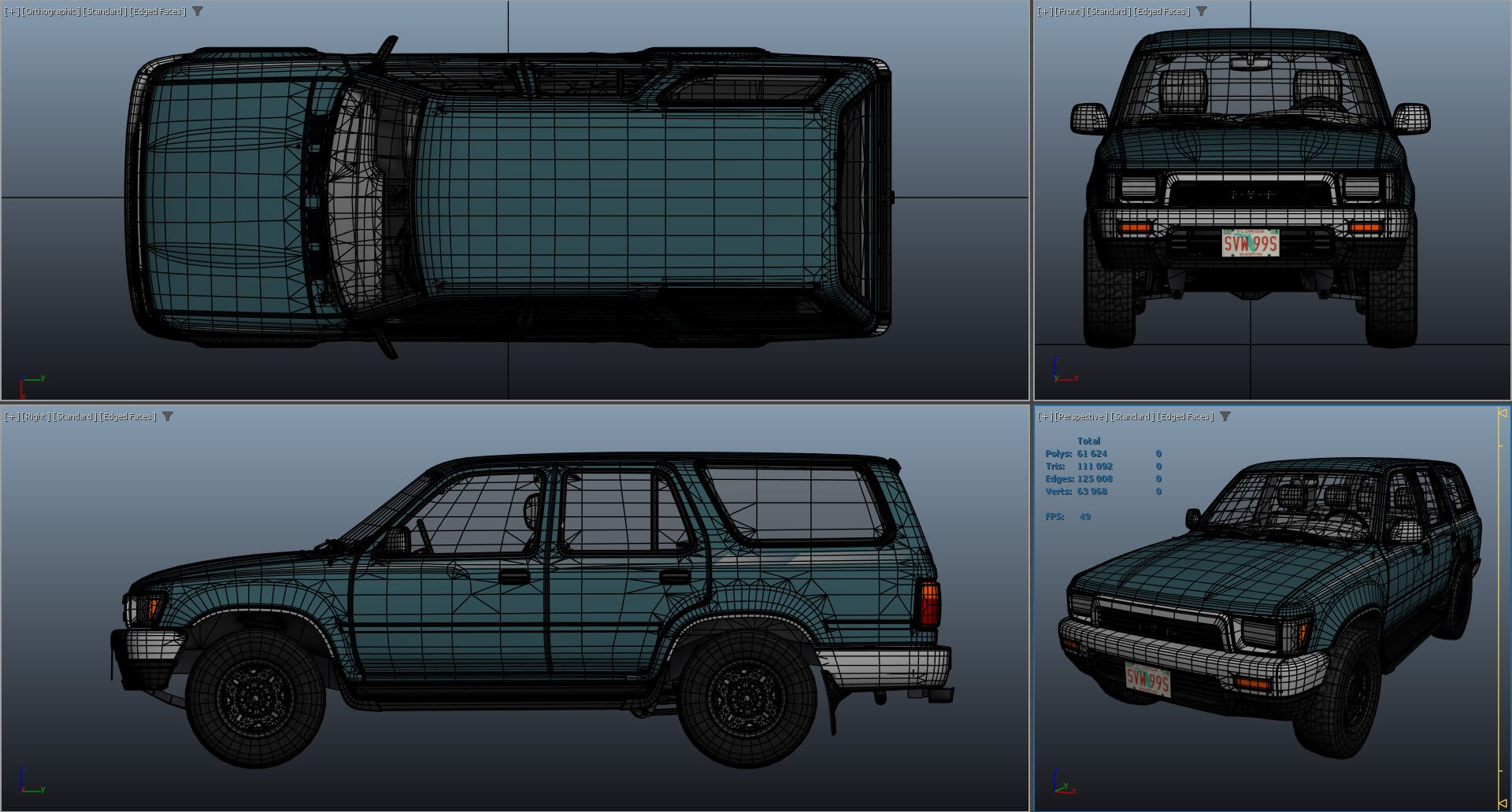 1990 Toyota 4Runner - 3D Model by Veaceslav Condraciuc