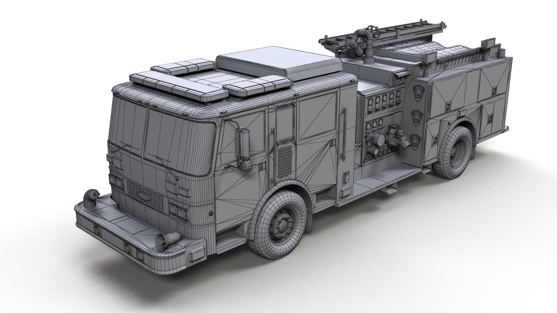 1995 Pierce Arrow Fire Truck - 3D Model by Veaceslav Condraciuc