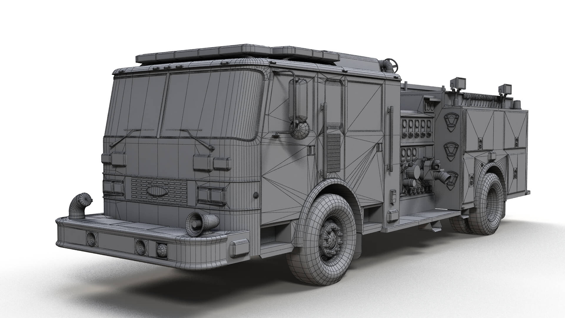 1995 Pierce Arrow Fire Truck - 3D Model by Veaceslav Condraciuc