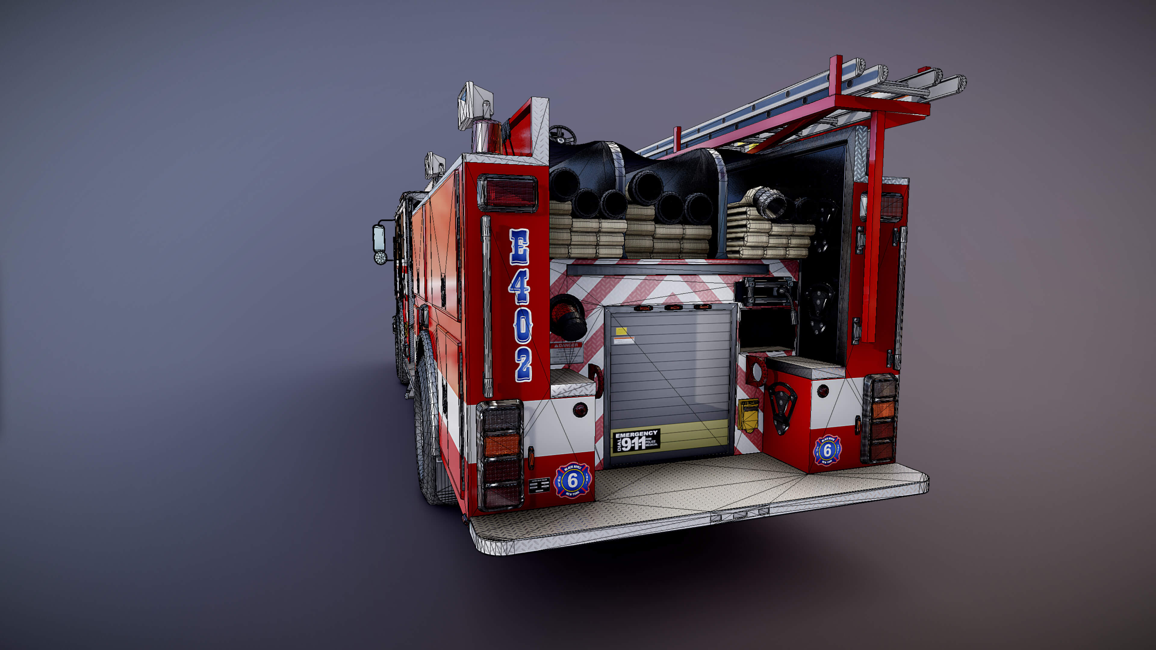 1995 Pierce Arrow Fire Truck - 3D Model by Veaceslav Condraciuc