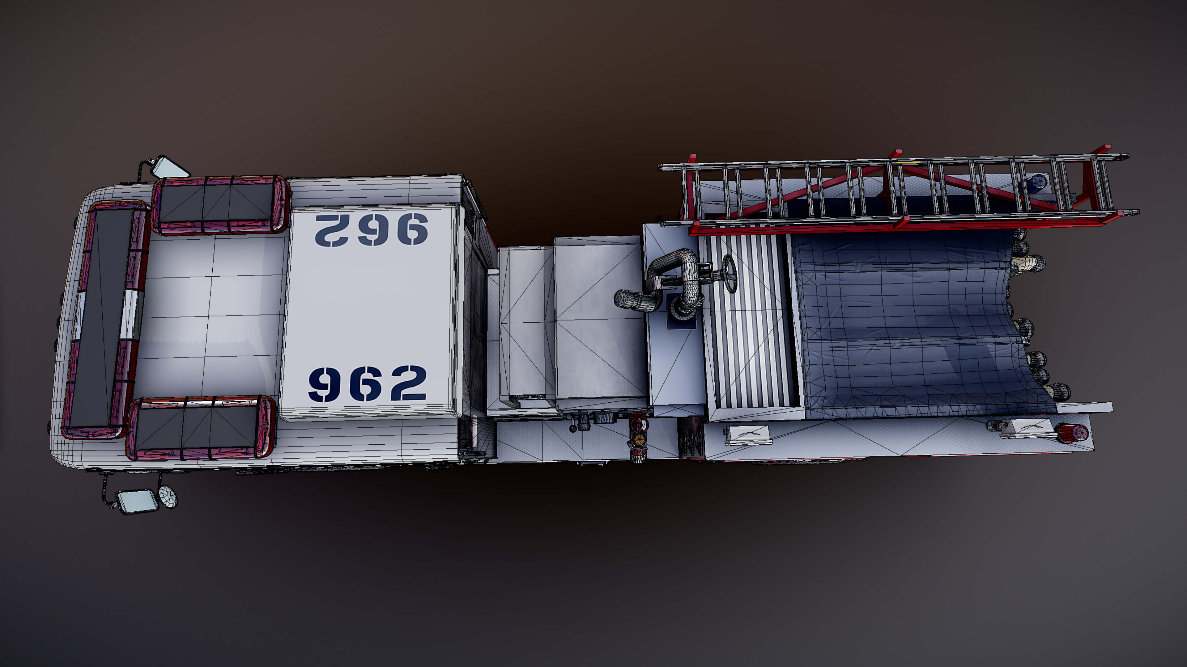 1995 Pierce Arrow Fire Truck - 3D Model by Veaceslav Condraciuc