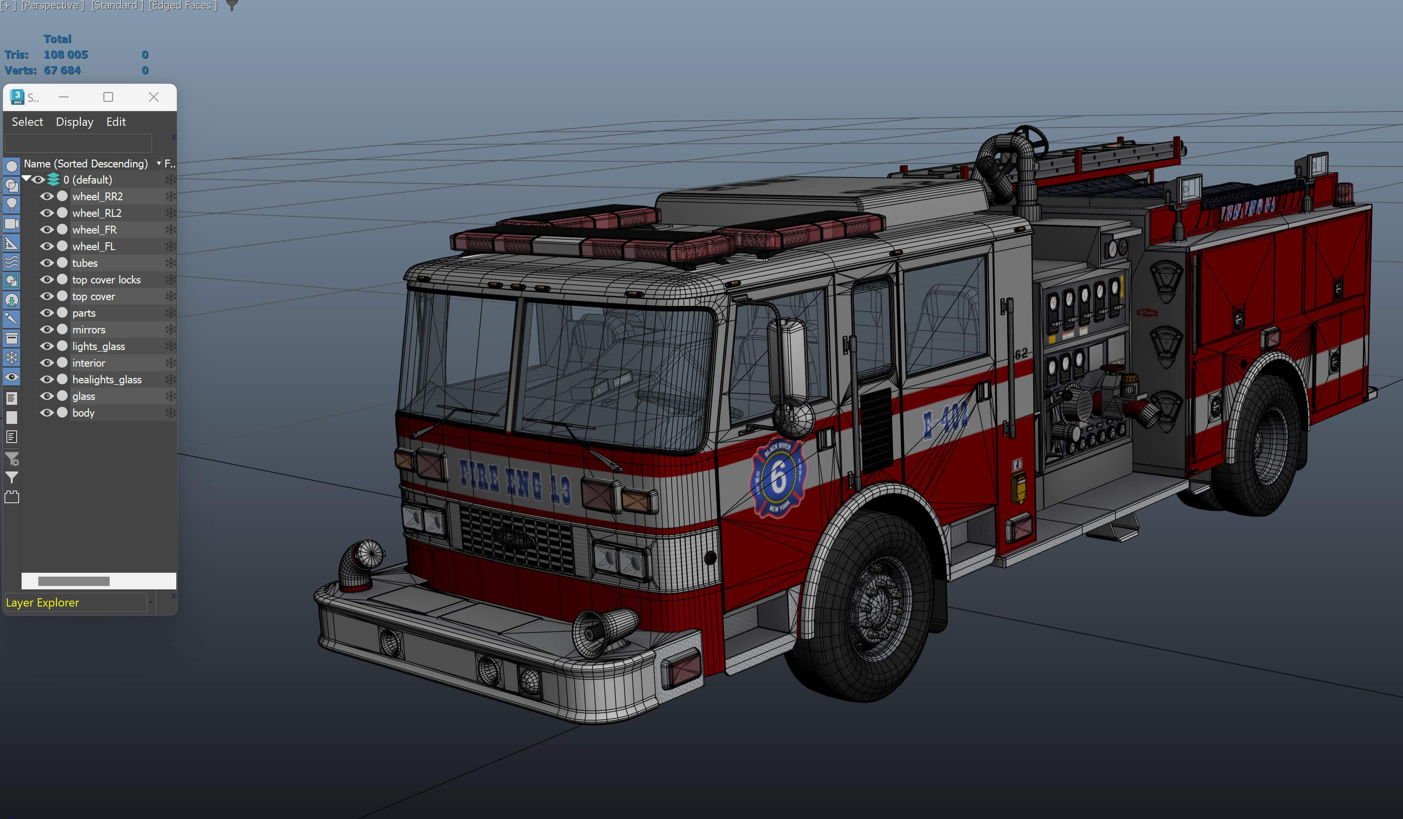 1995 Pierce Arrow Fire Truck - 3D Model by Veaceslav Condraciuc