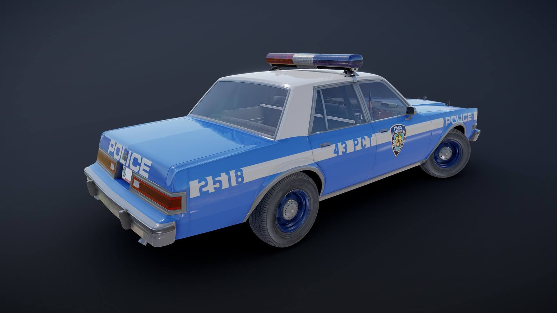 80s NY Police Car - 3D Model by Veaceslav Condraciuc
